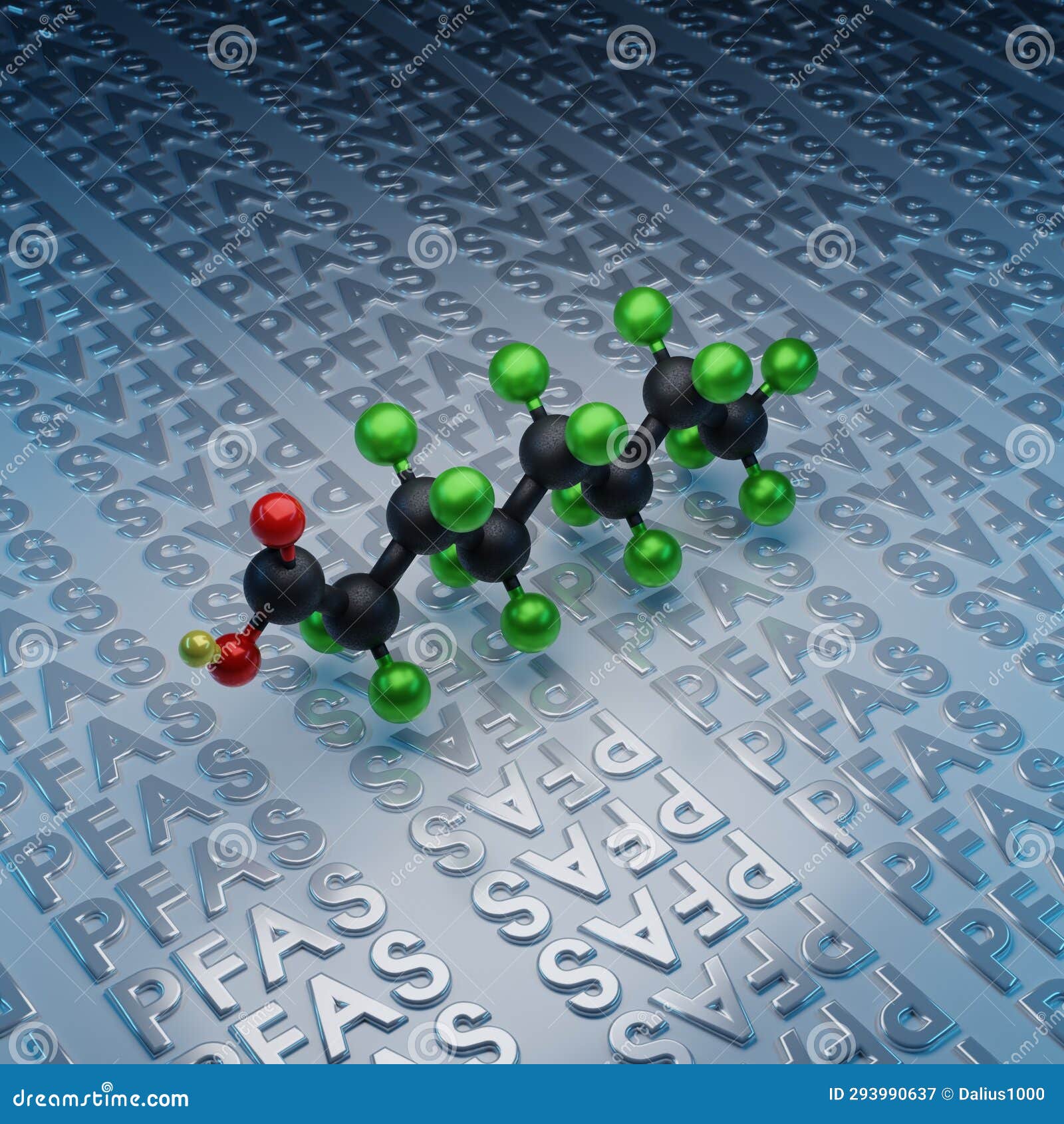 PFAS - Per- And Poly-fluoroalkyl Substances - 3D Molecule Conformer ... PFAS - Per- And Poly-fluoroalkyl Substances - 3D Molecule Conformer ...