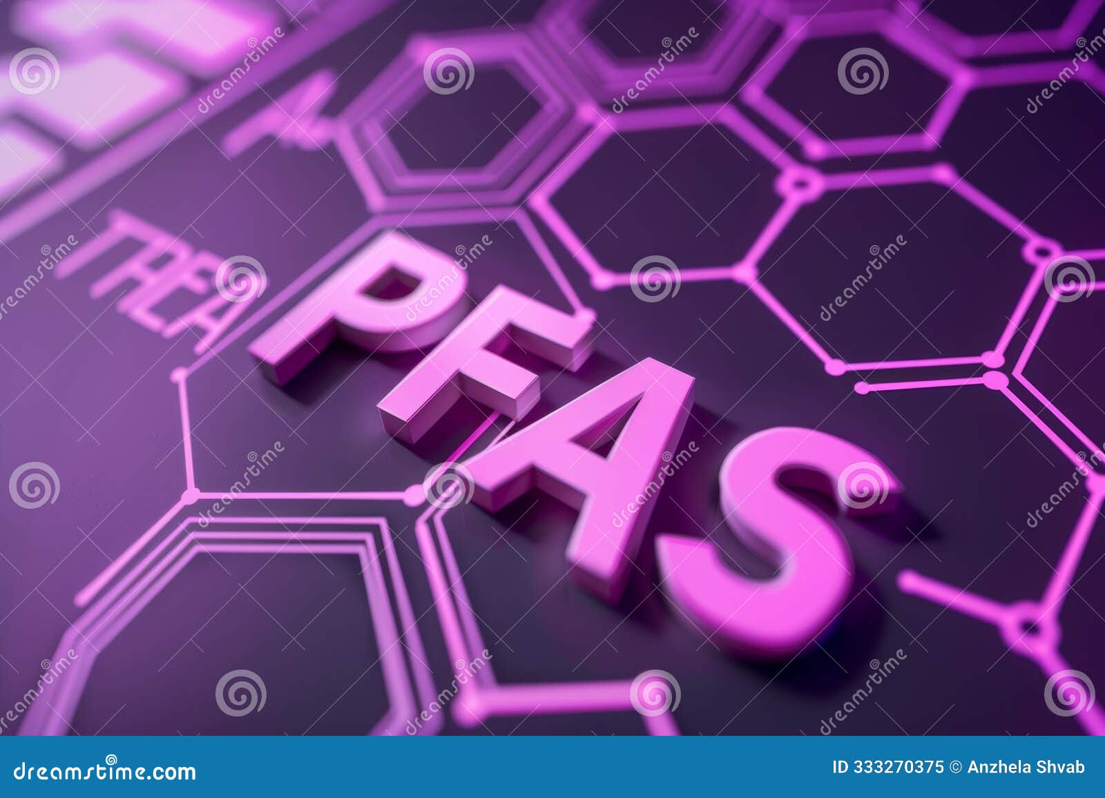 PFAS Sign on Molecular Structure 3d Image Depicting Environmental ...