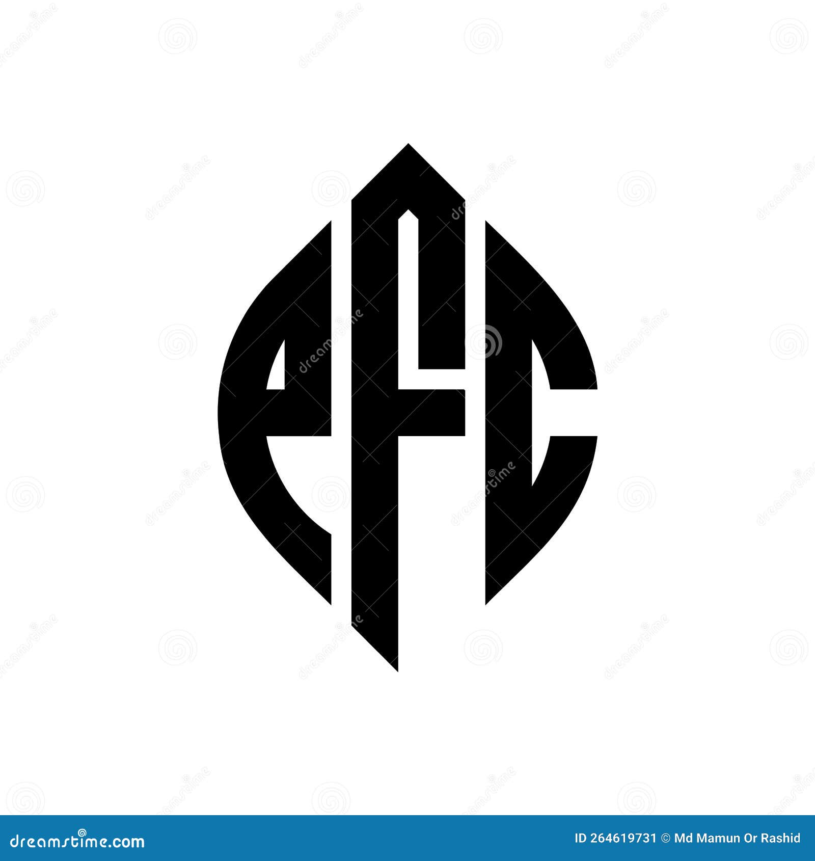 PFC Circle Letter Logo Design with Circle and Ellipse Shape. PFC ...