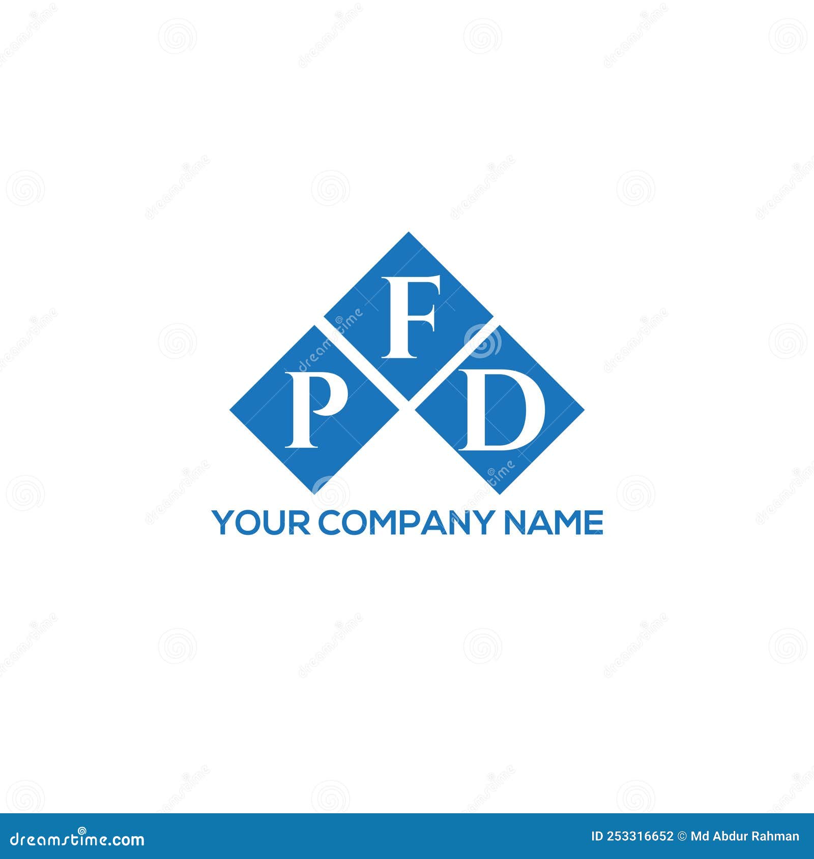 PFD Letter Logo Design on WHITE Background. PFD Creative Initials ...