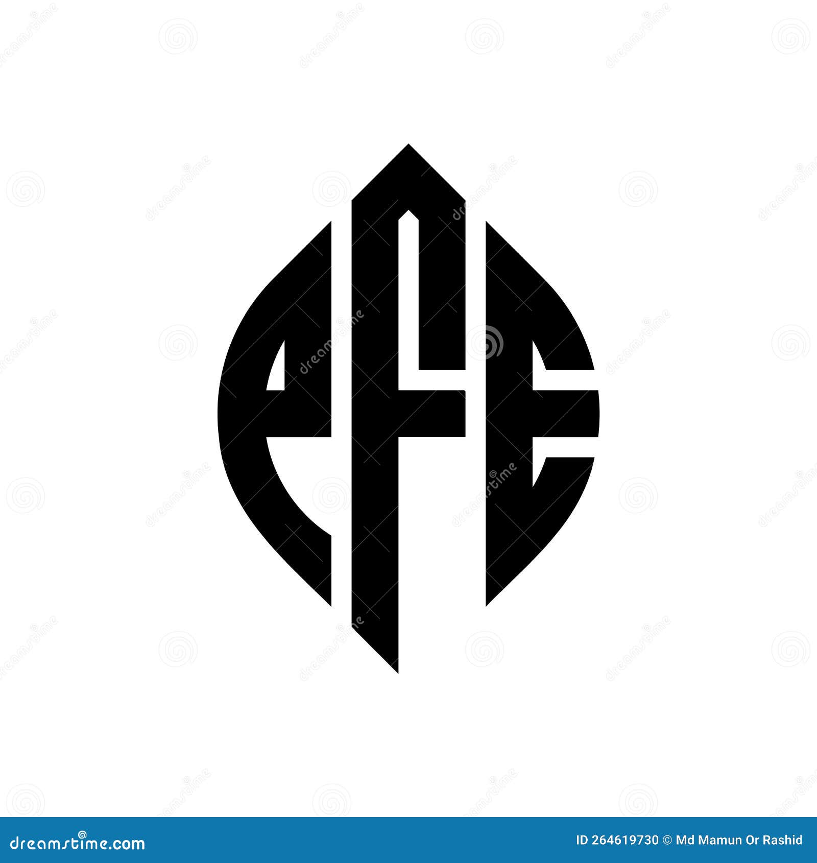 PFE Circle Letter Logo Design with Circle and Ellipse Shape. PFE ...