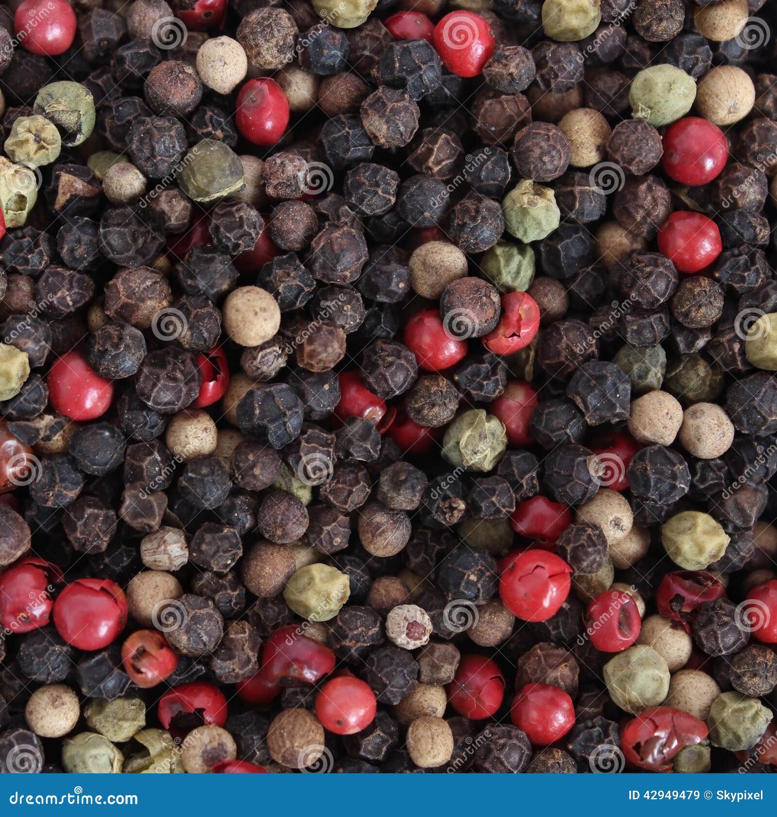 Pfeffer und Pfefferkorn stockbild. Bild von hoch, bestandteil - 42949479