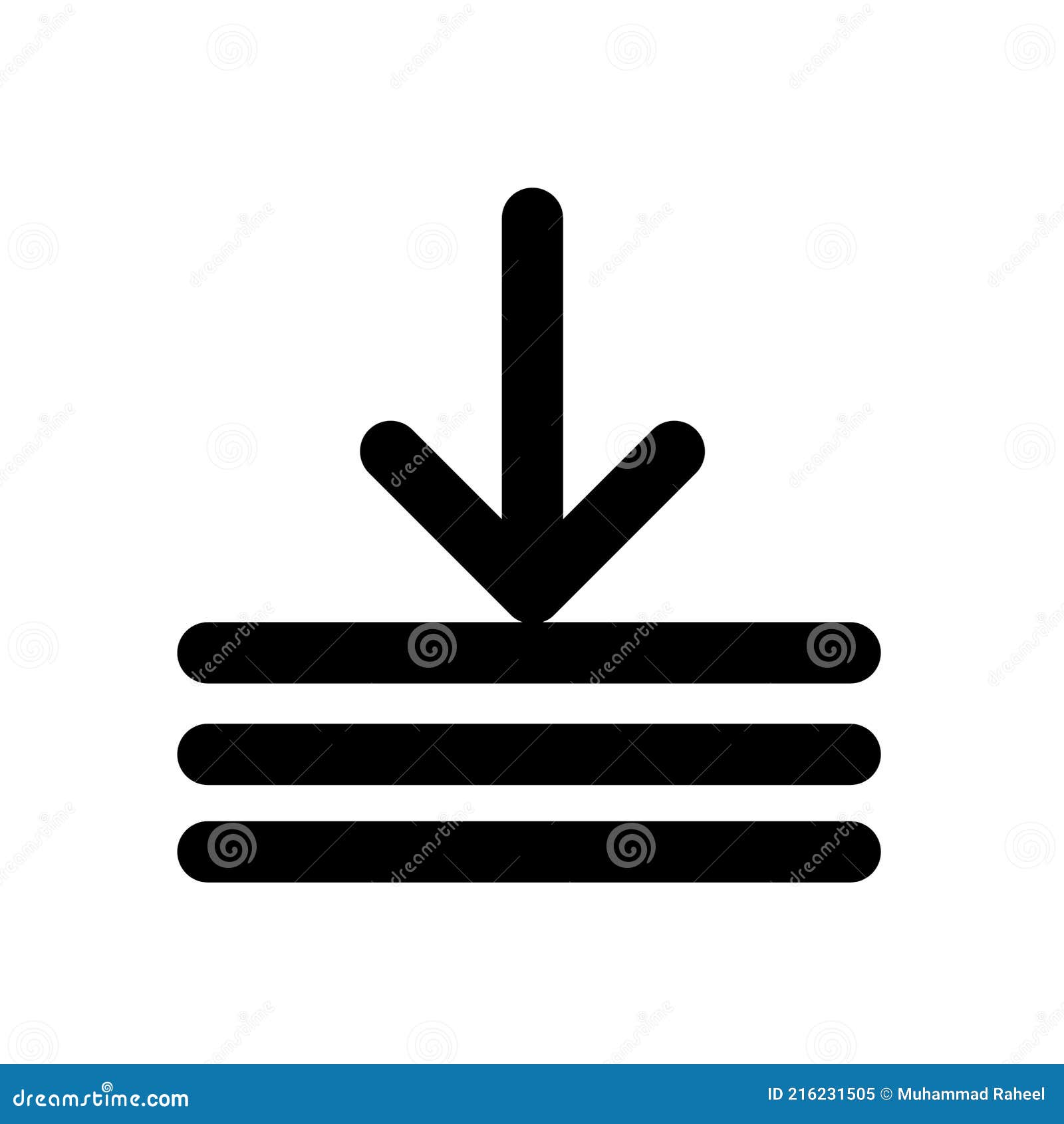 Pfeil Runter Symbol Oder Symbol Isoliert Auf Weißem Hintergrund Stock ...