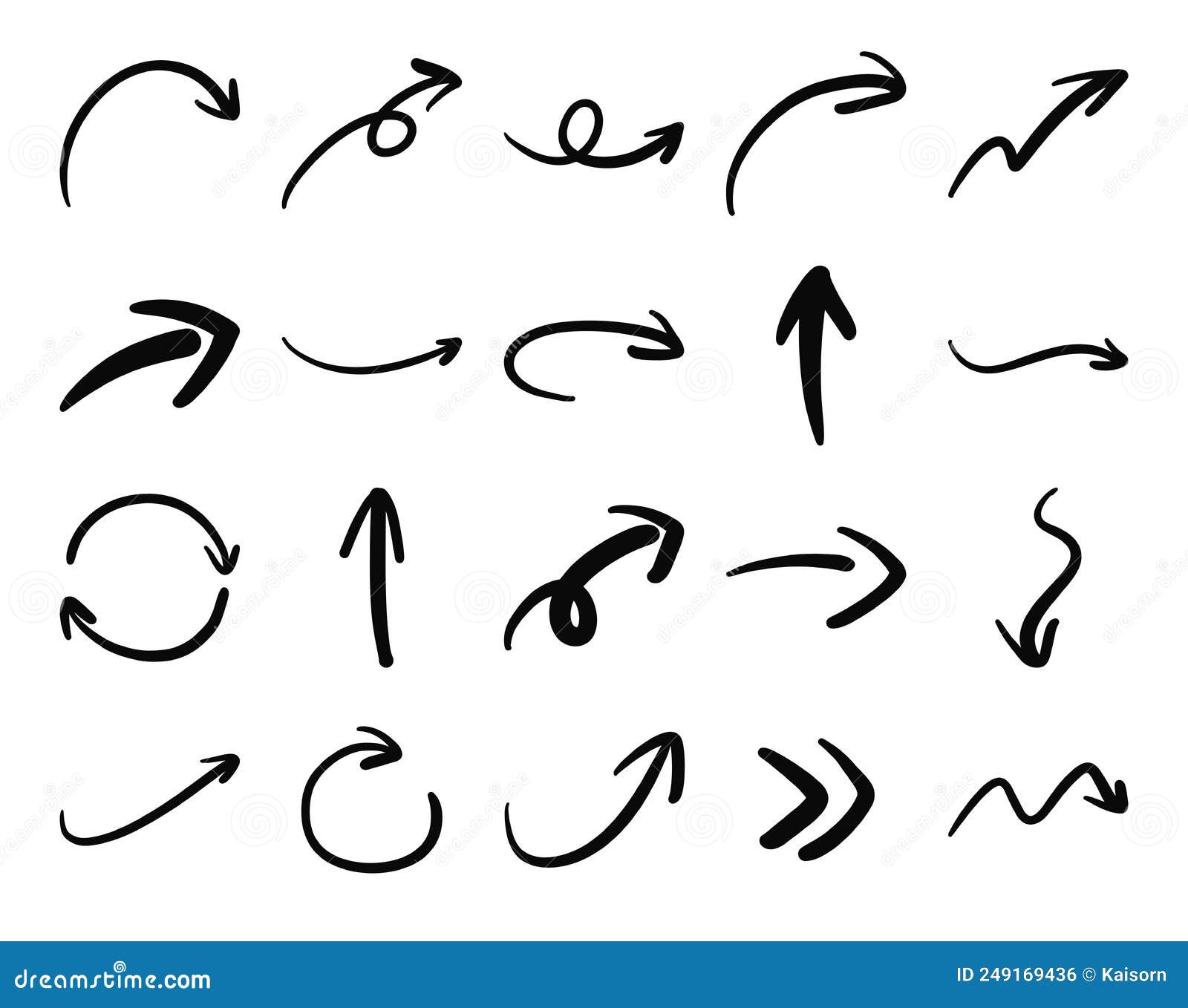 Pfeil-Symbole Mit Handzeichen. Pfeildoodle-Stil Vektor Abbildung ...