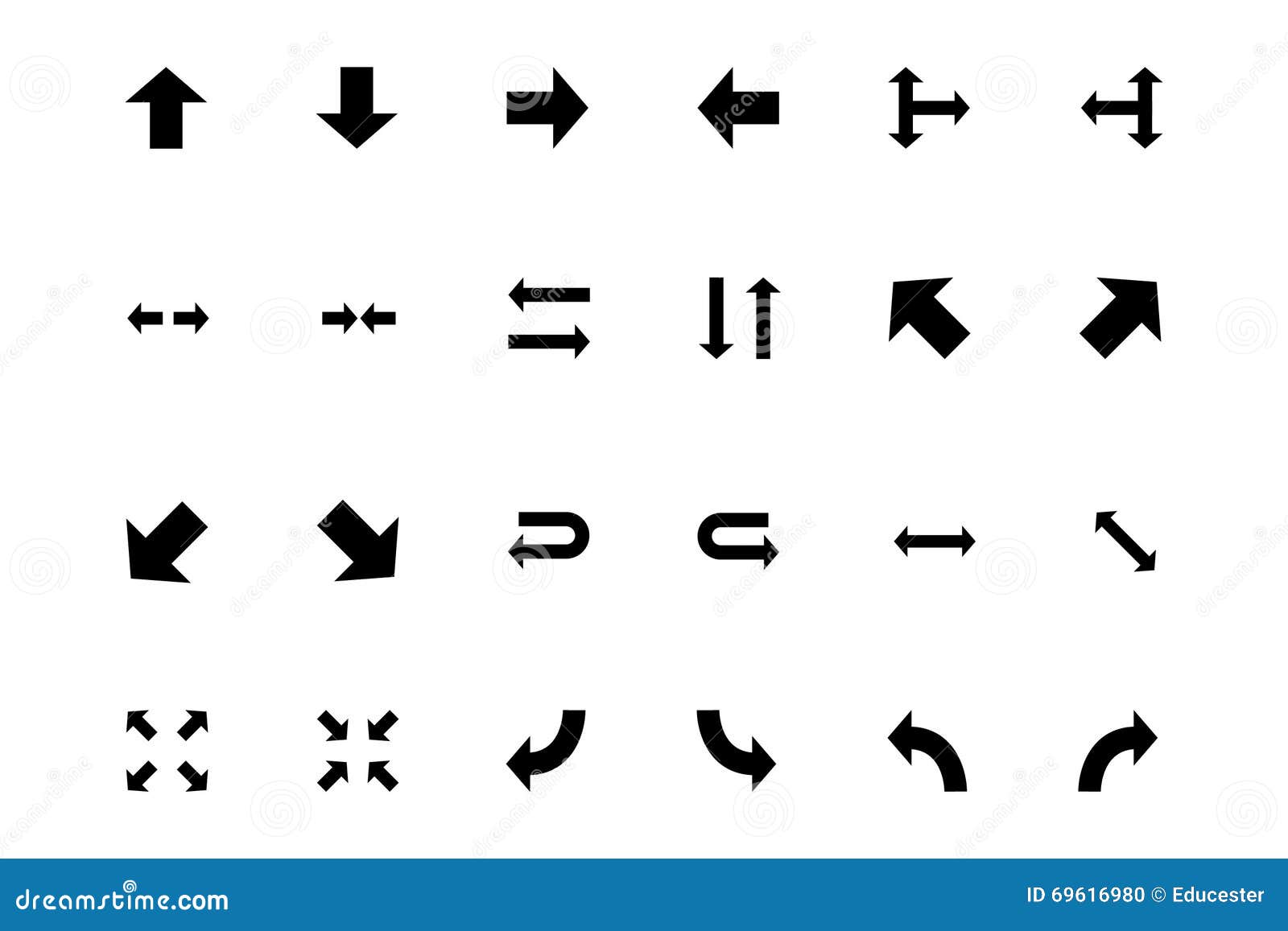 Pfeil-Vektor-Ikonen 1 stock abbildung. Illustration von kopf - 69616980