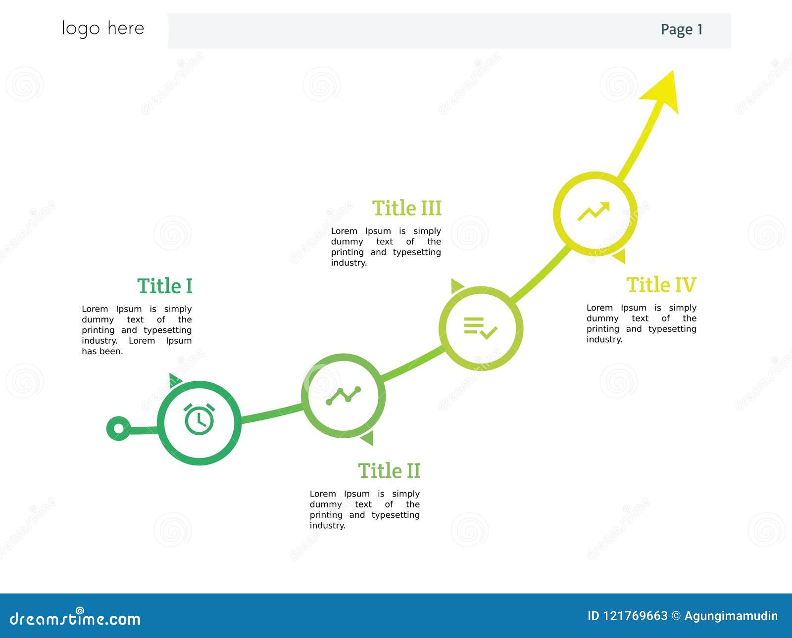 Pfeildiagrammdiagramm Mit Viererschablone Und PowerPoint Und ...