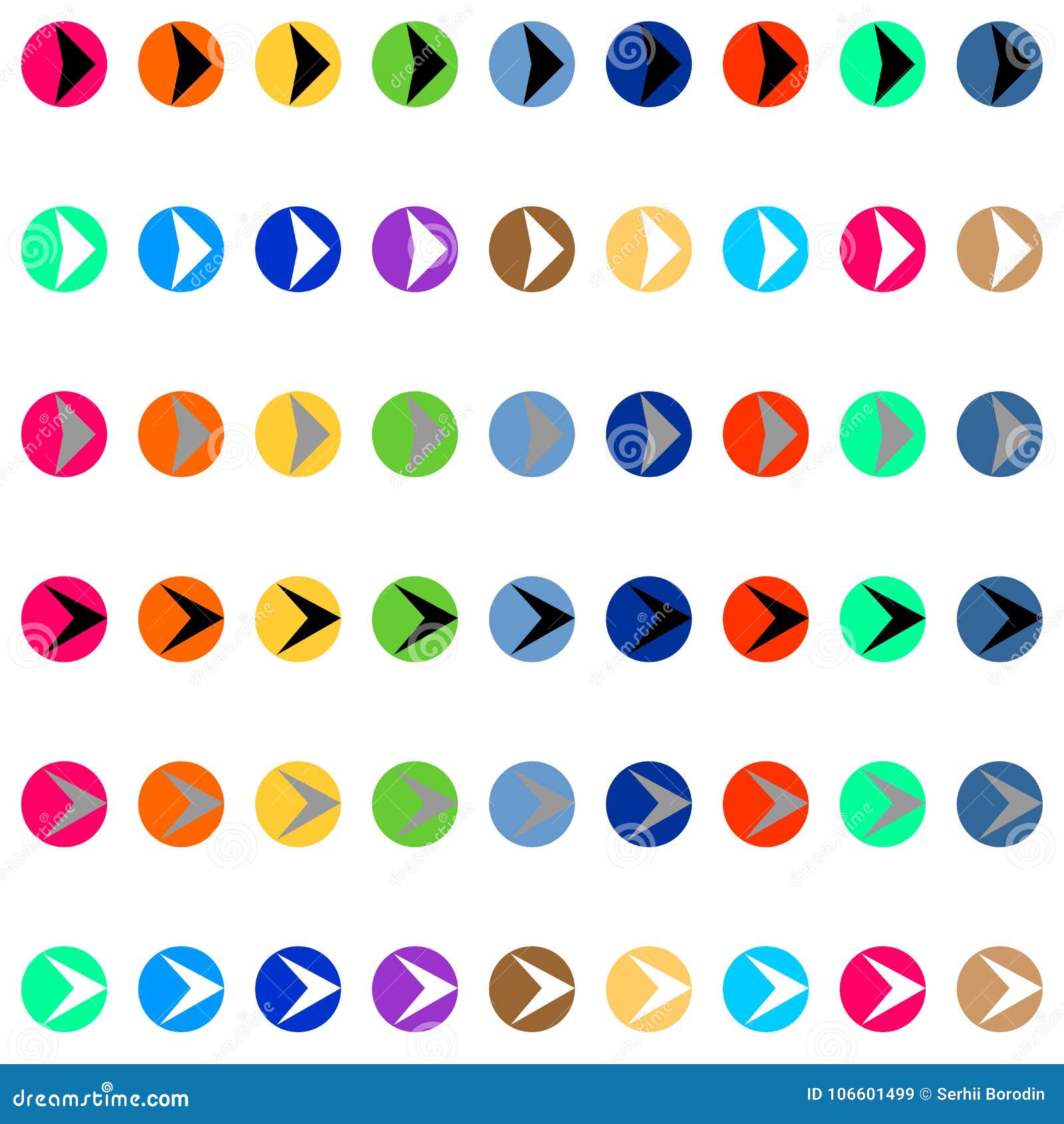 Pfeile in Der Runden Unterschiedlichen Farbe Vektor Abbildung ...