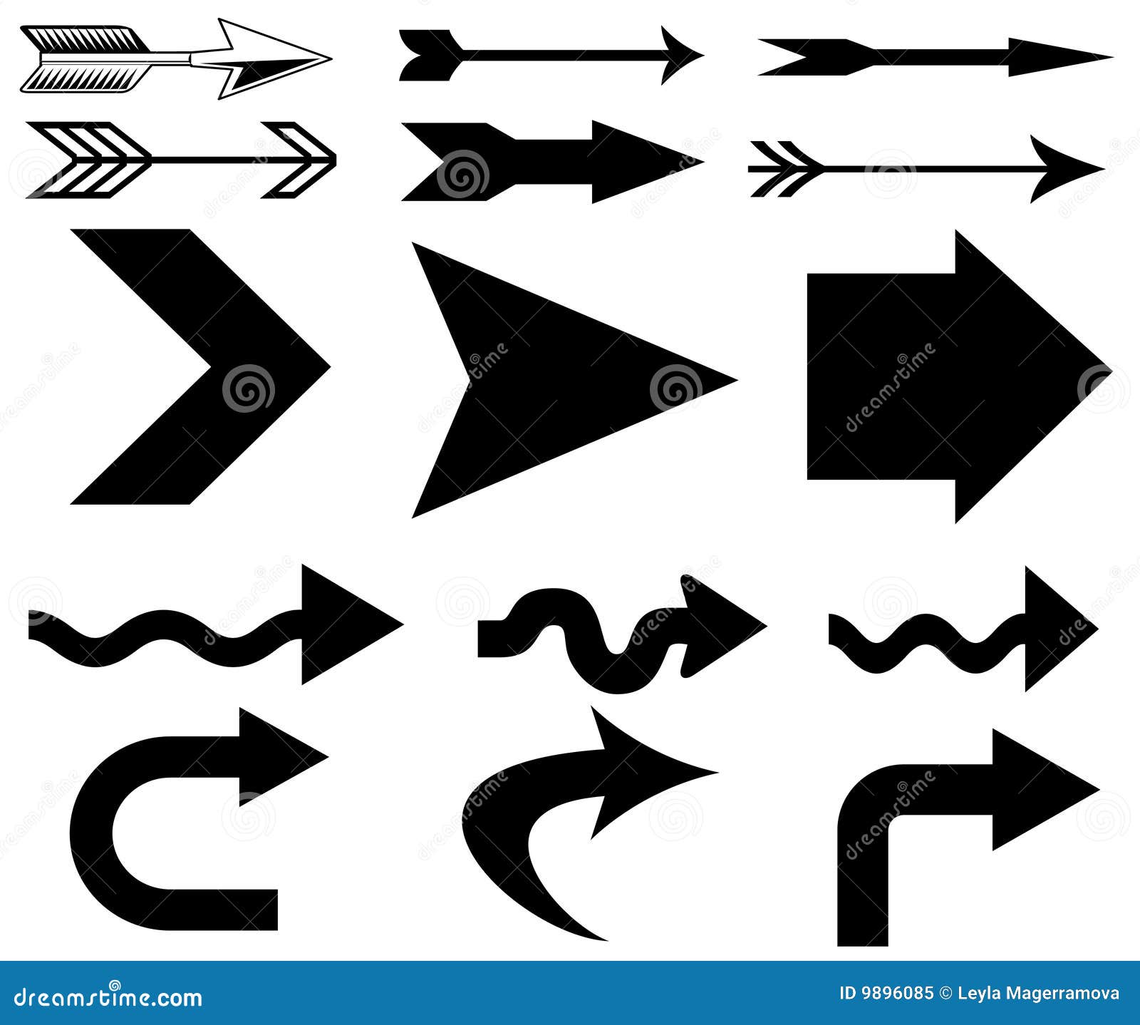 Pfeile und Wegweiser. stock abbildung. Illustration von schwarzes - 9896085