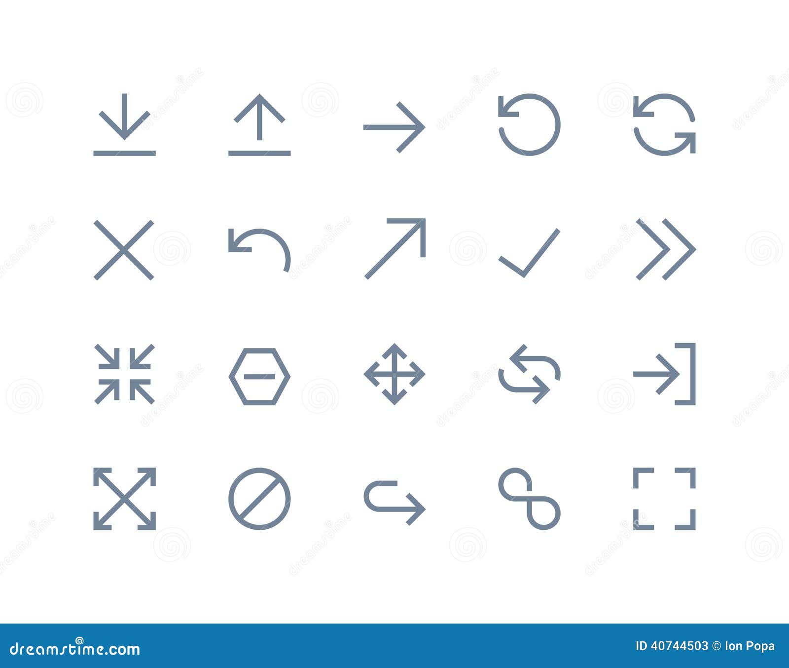 Pfeile Und Zeichen Linie Reihe Vektor Abbildung - Illustration von ...