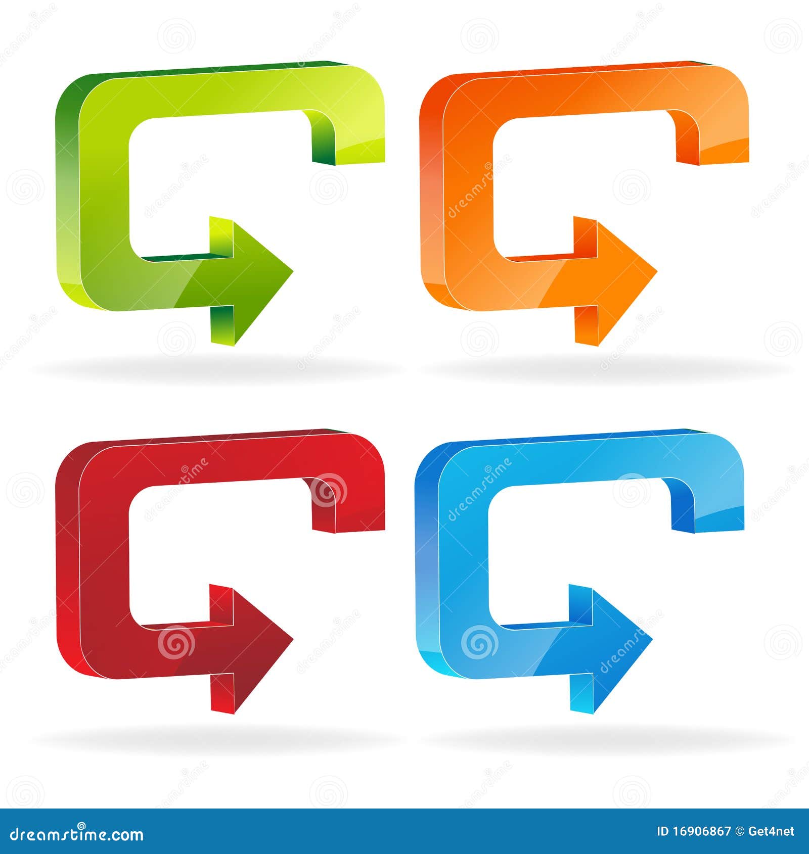 Pfeile in Vier Verschiedenen Farben Stock Abbildung - Illustration von ...