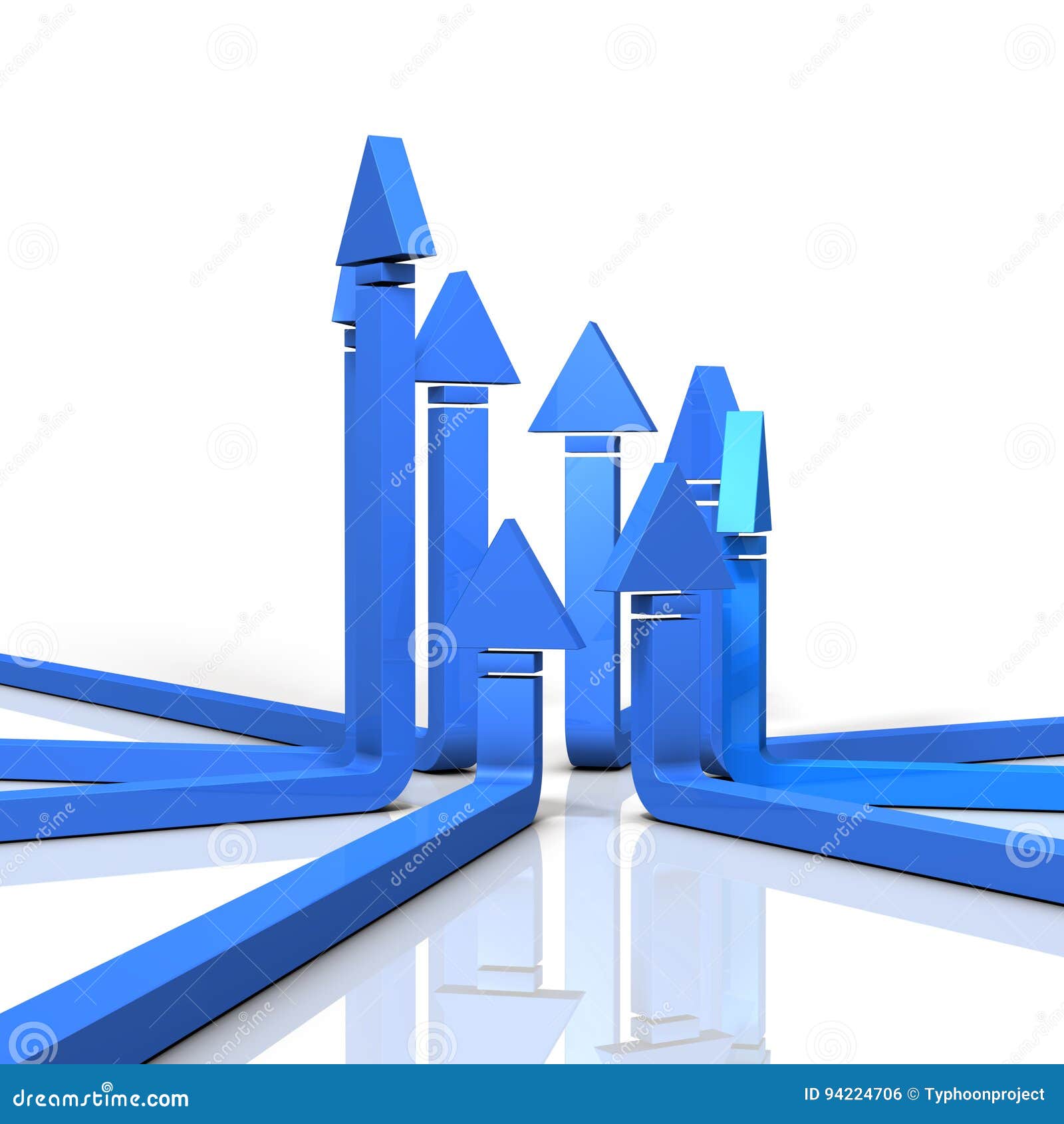 8 Pfeile Zu Steigen Und Erhaben Stock Abbildung - Illustration von idee ...