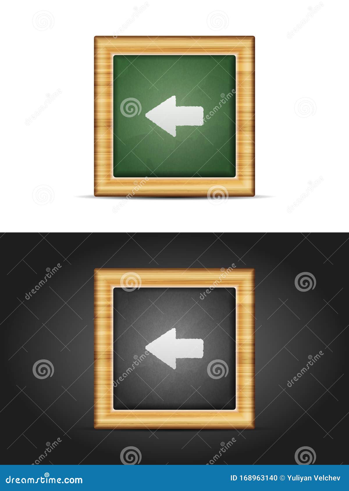 Pfeilzeichen auf der Tafel vektor abbildung. Illustration von schule ...