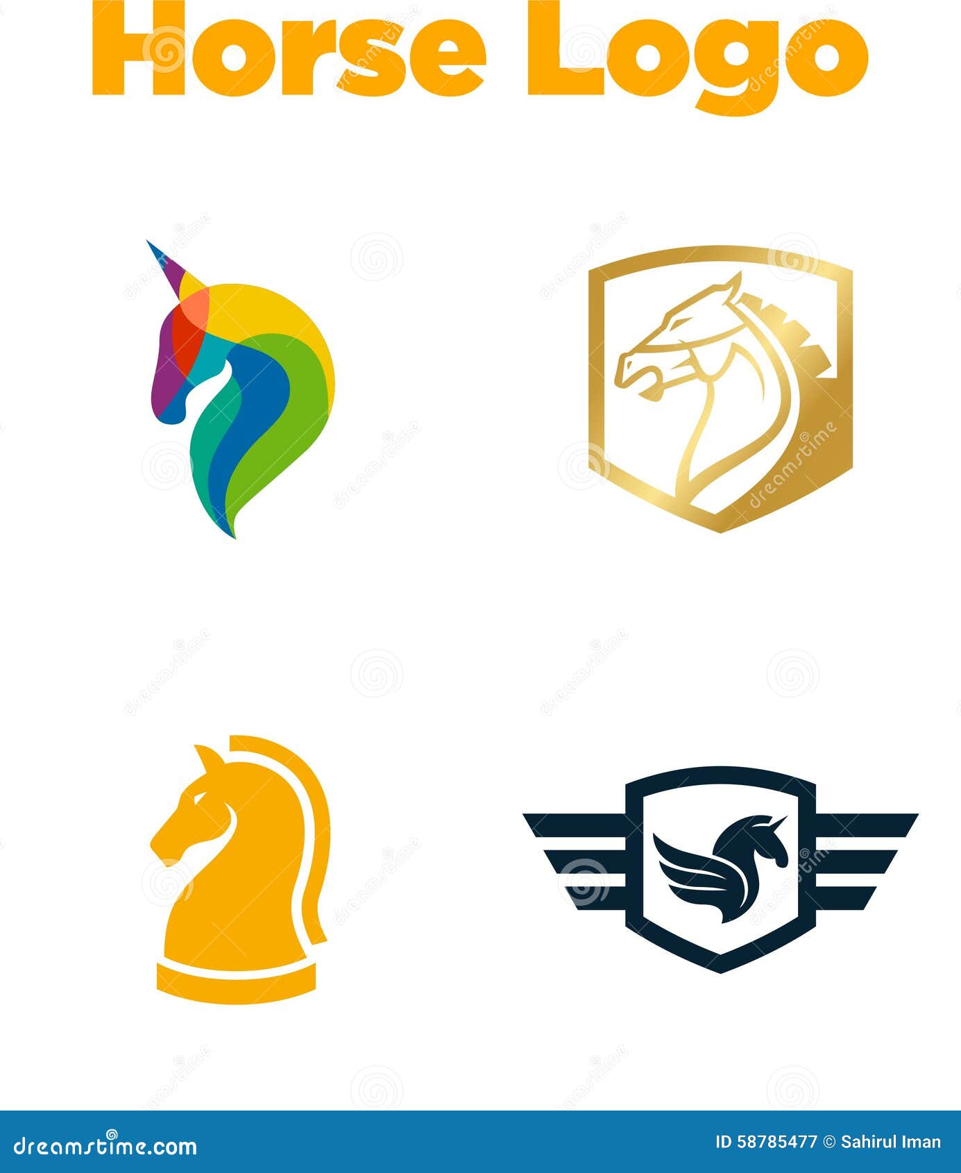 Pferd Logo Template vektor abbildung. Illustration von emblem - 58785477