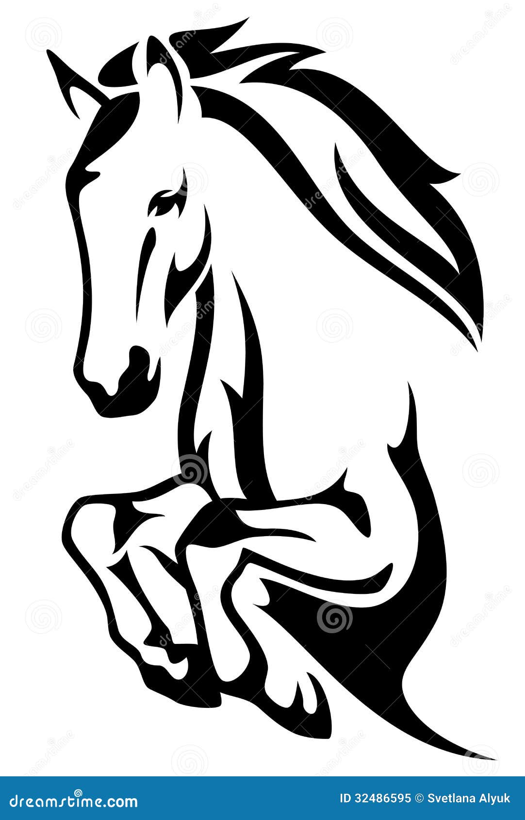 Pferd springen vektor abbildung. Illustration von graphik - 32486595