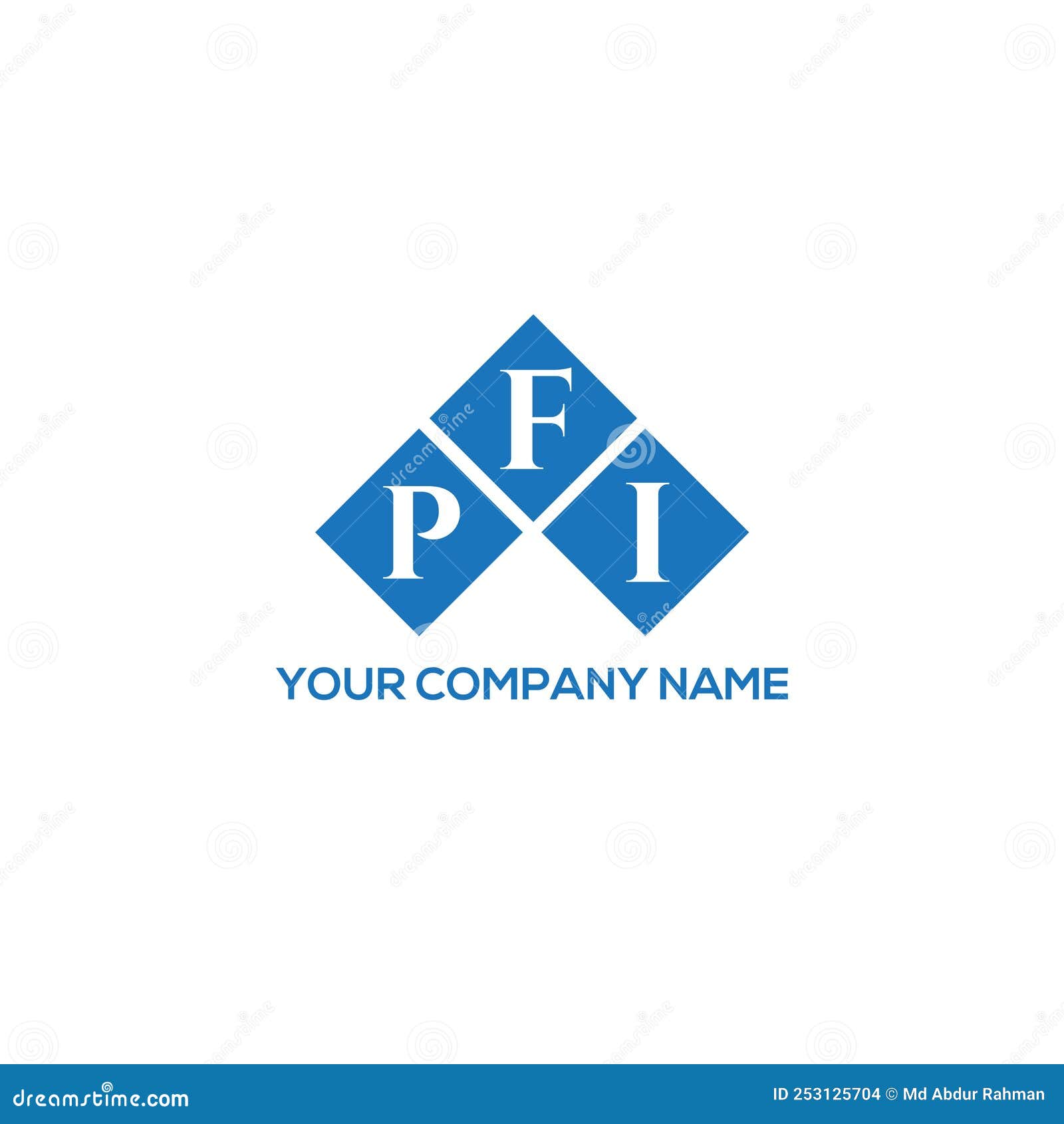PFI Letter Logo Design on WHITE Background. PFI Creative Initials ...