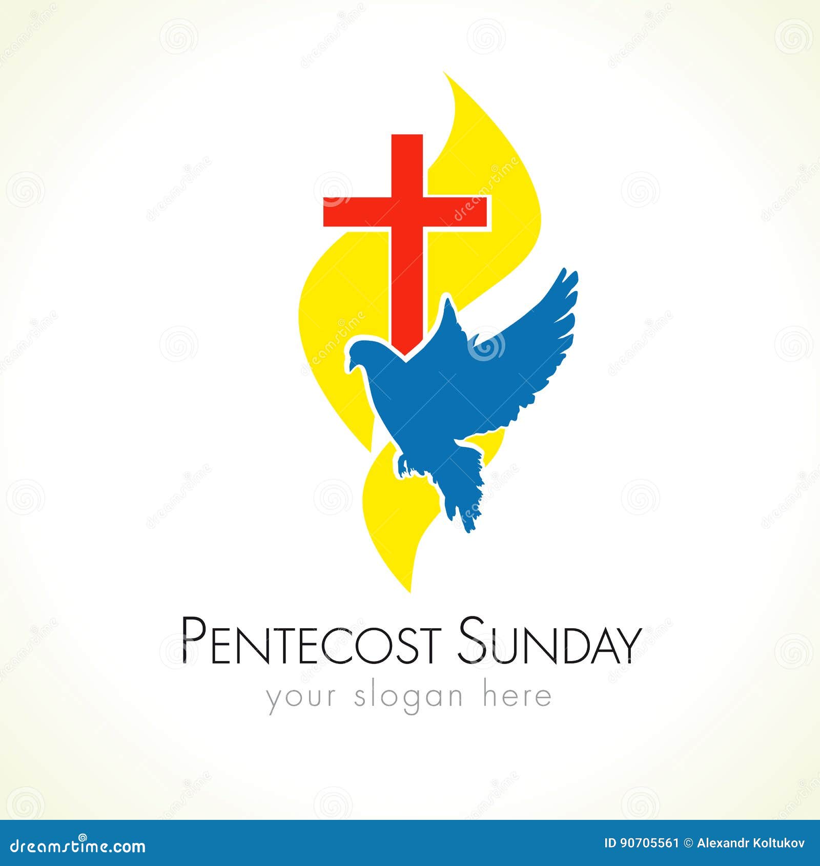 Pfingsten-Sonntags-Vektorgrüße Vektor Abbildung - Illustration von gold ...