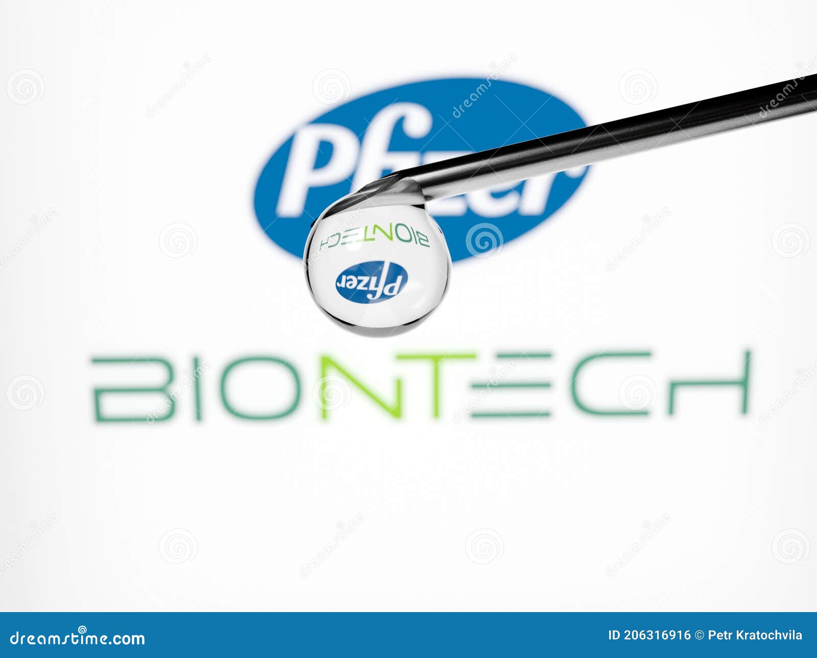 Pfizer, Biontech - Needle Drop Logo Concept Editorial Photo - Image of ...