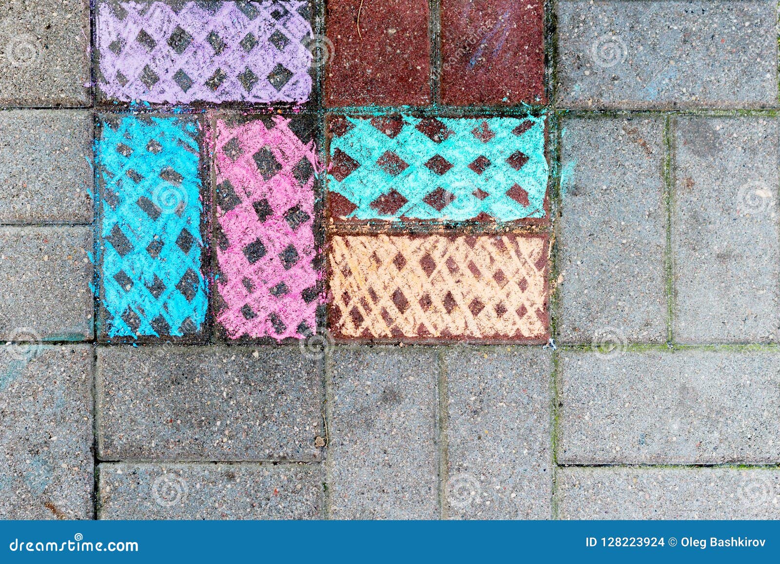 Pflastersteine Gemalt in Den Verschiedenen Farben Stockfoto - Bild von ...