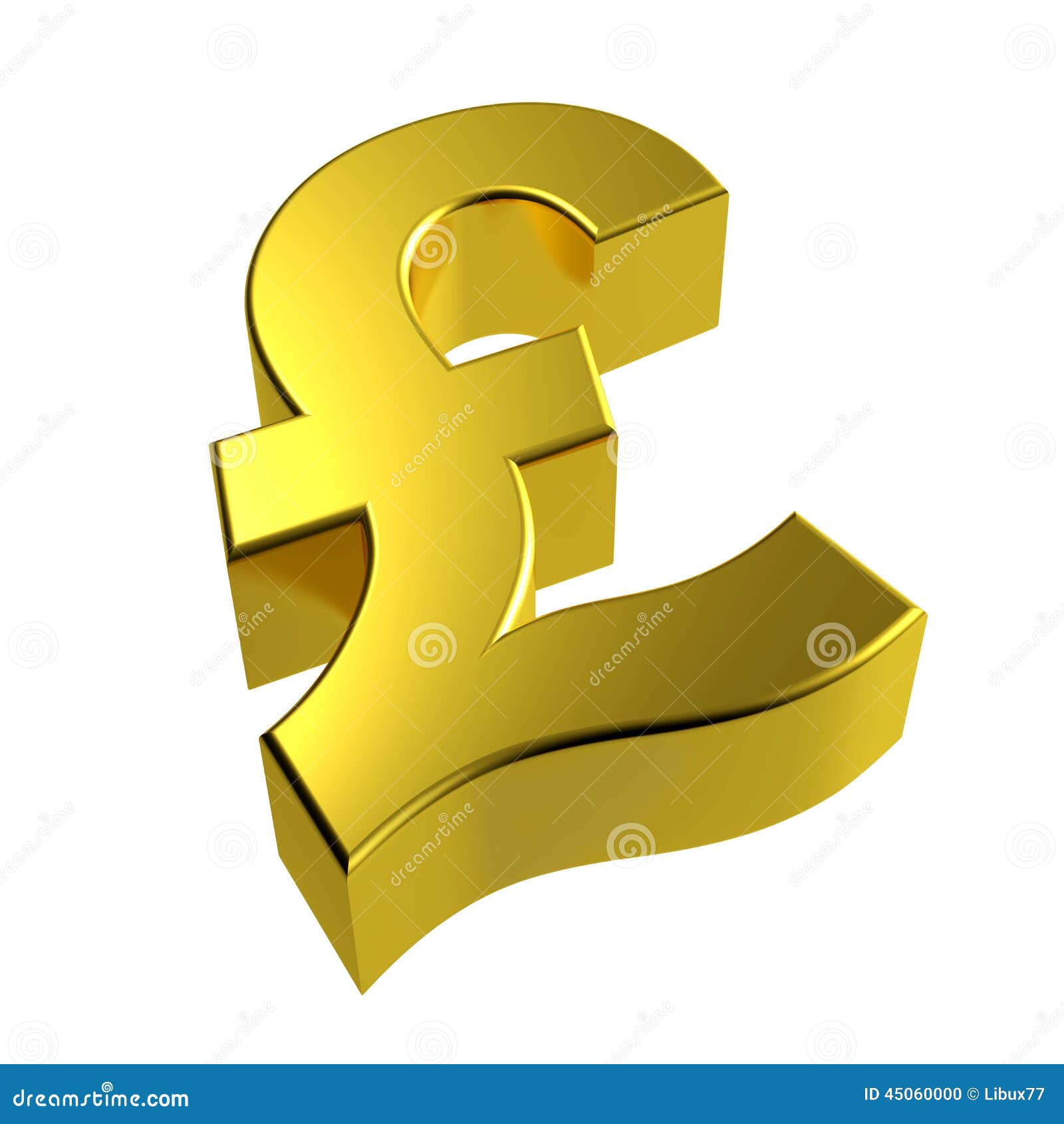 Pfund-Symbol Goldene Briten Des Gold3d Stock Abbildung - Illustration ...