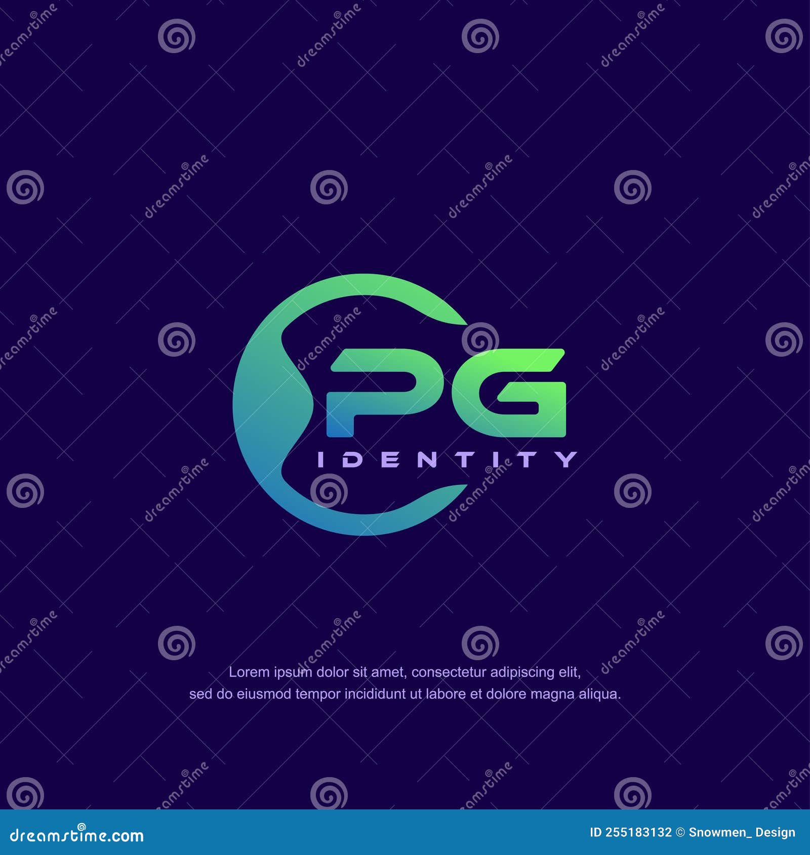 PG Initial Letter Circular Line Logo Template Vector with Gradient ...
