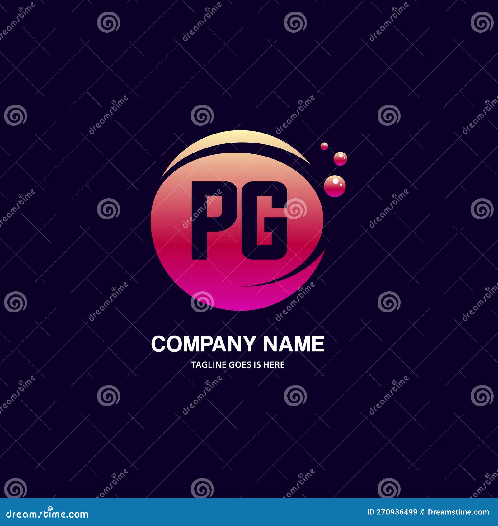 PG Initial Logo with Colorful Circle Template Vector Stock Vector ...