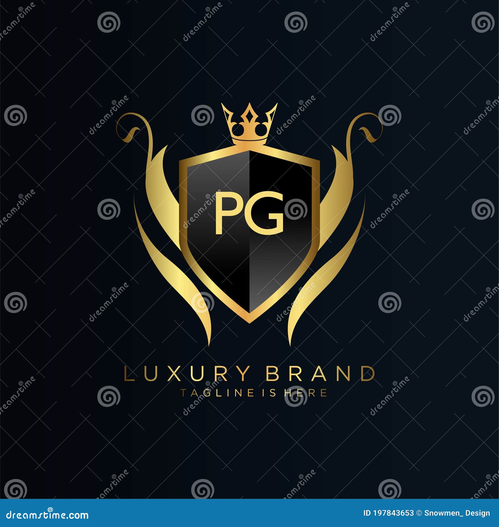 PG Letter Initial with Royal Template.elegant with Crown Logo Vector ...