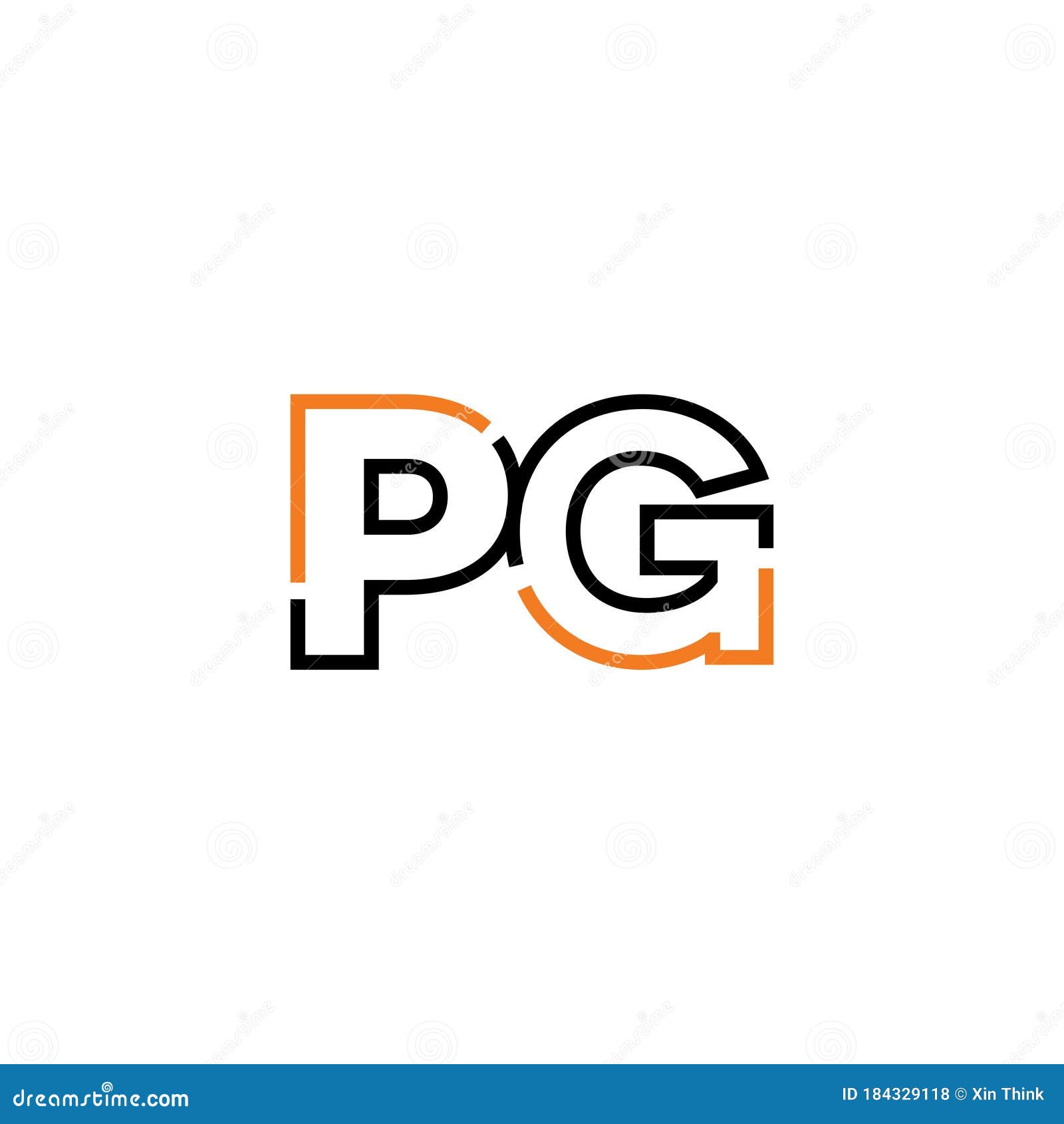 PG Letter Logo Icon Design Template Elements Stock Vector ...