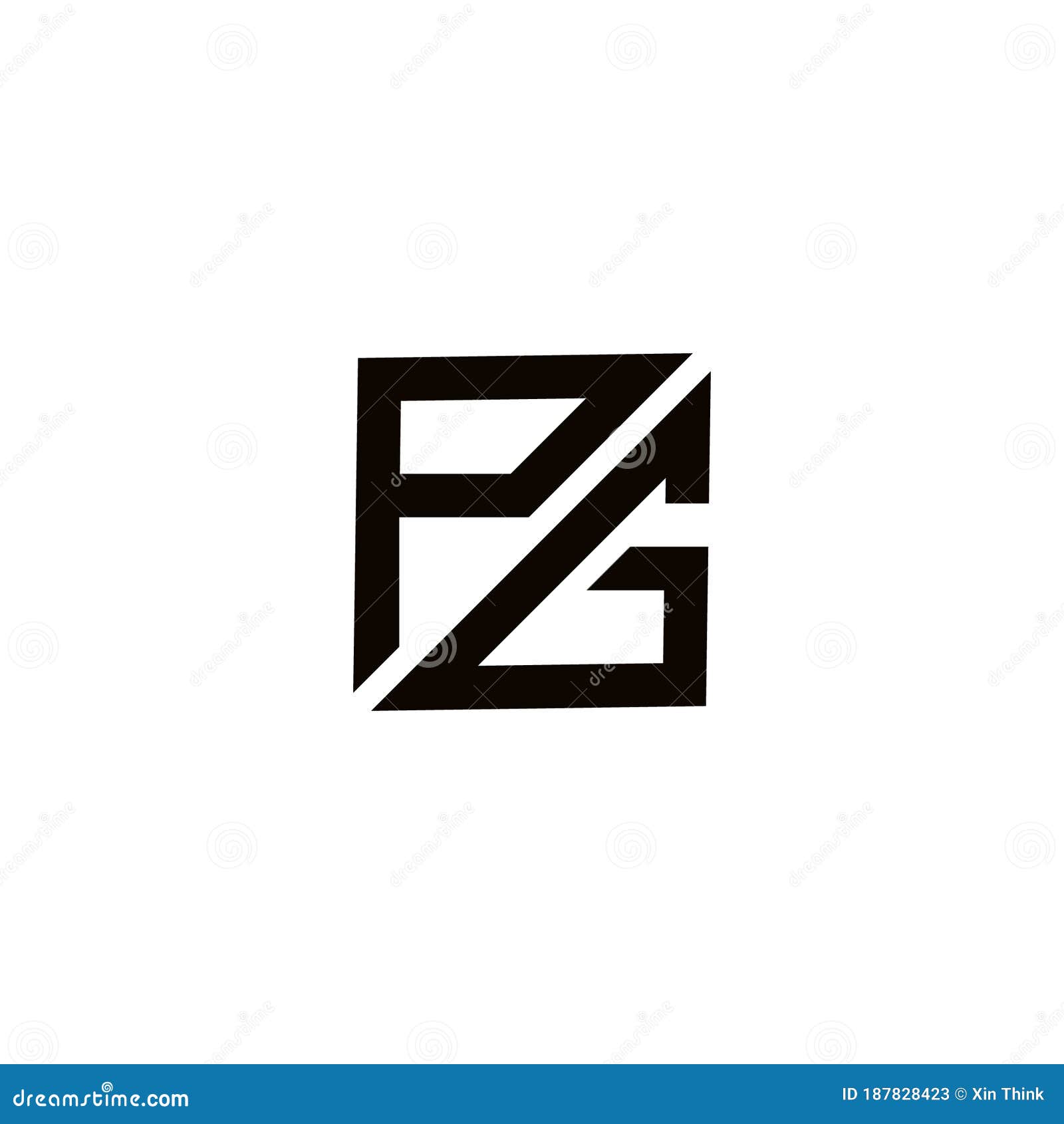 PG Letter Logo Icon Design Template Elements Stock Vector ...