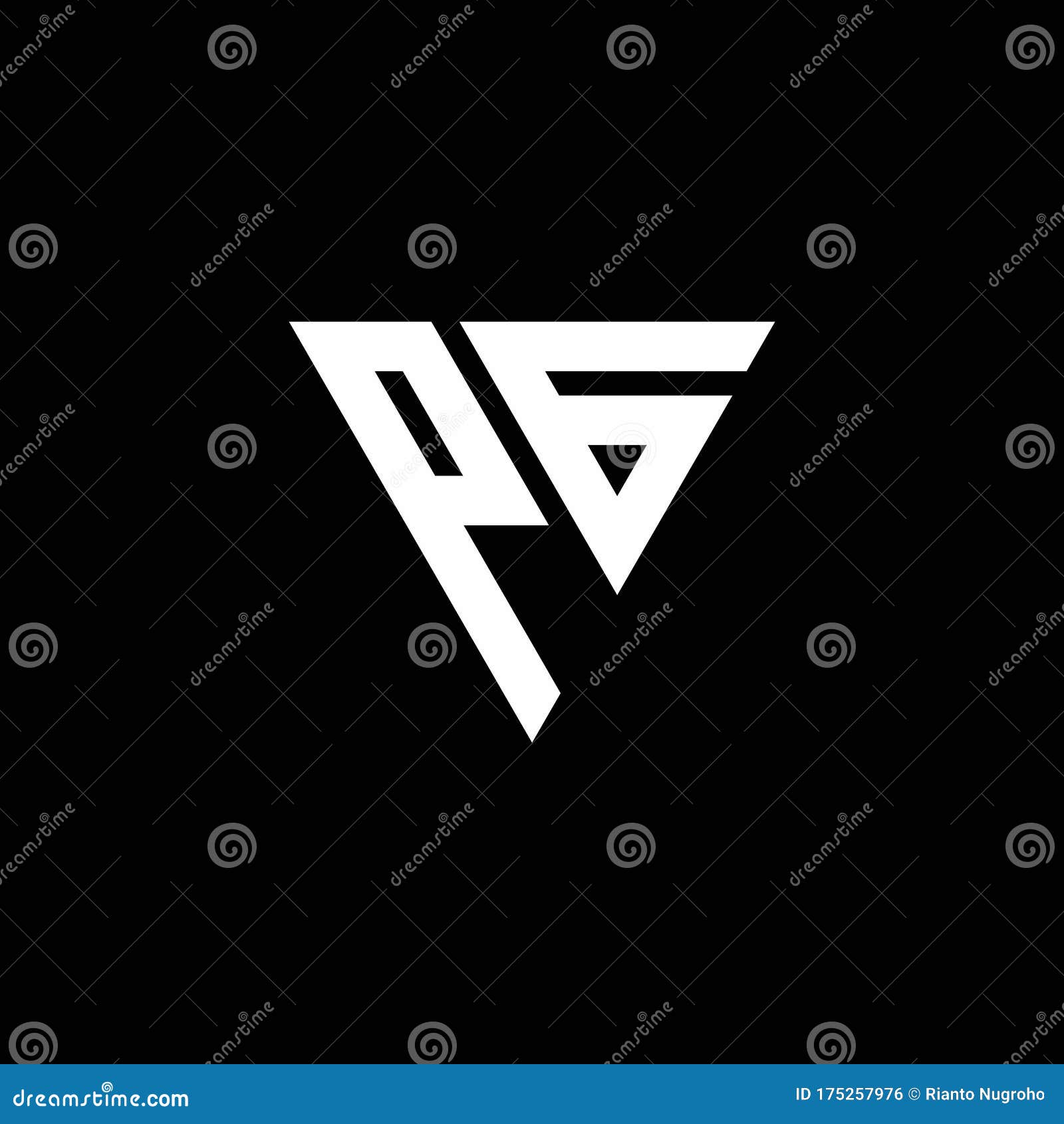 PG Logo Letter Monogram with Triangle Shape Design Template Stock ...