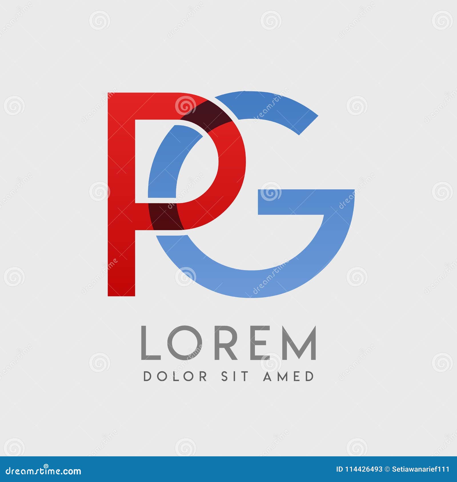 PG Logo Letters with Blue and Red Gradation Stock Vector - Illustration ...