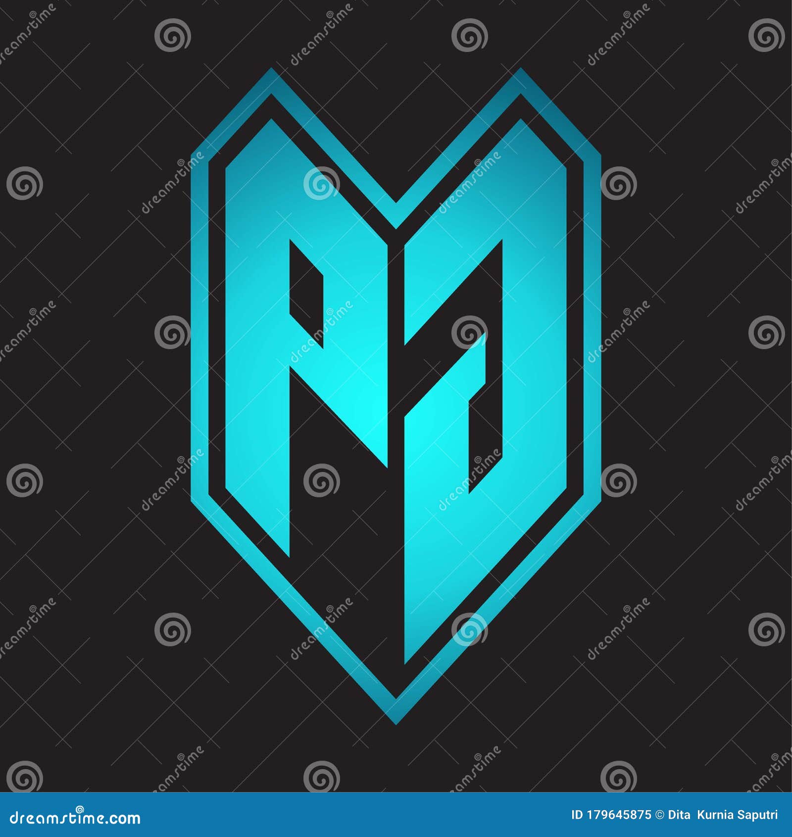 PG Logo Monogram with Emblem Line Style Isolated on Blue Gradient ...