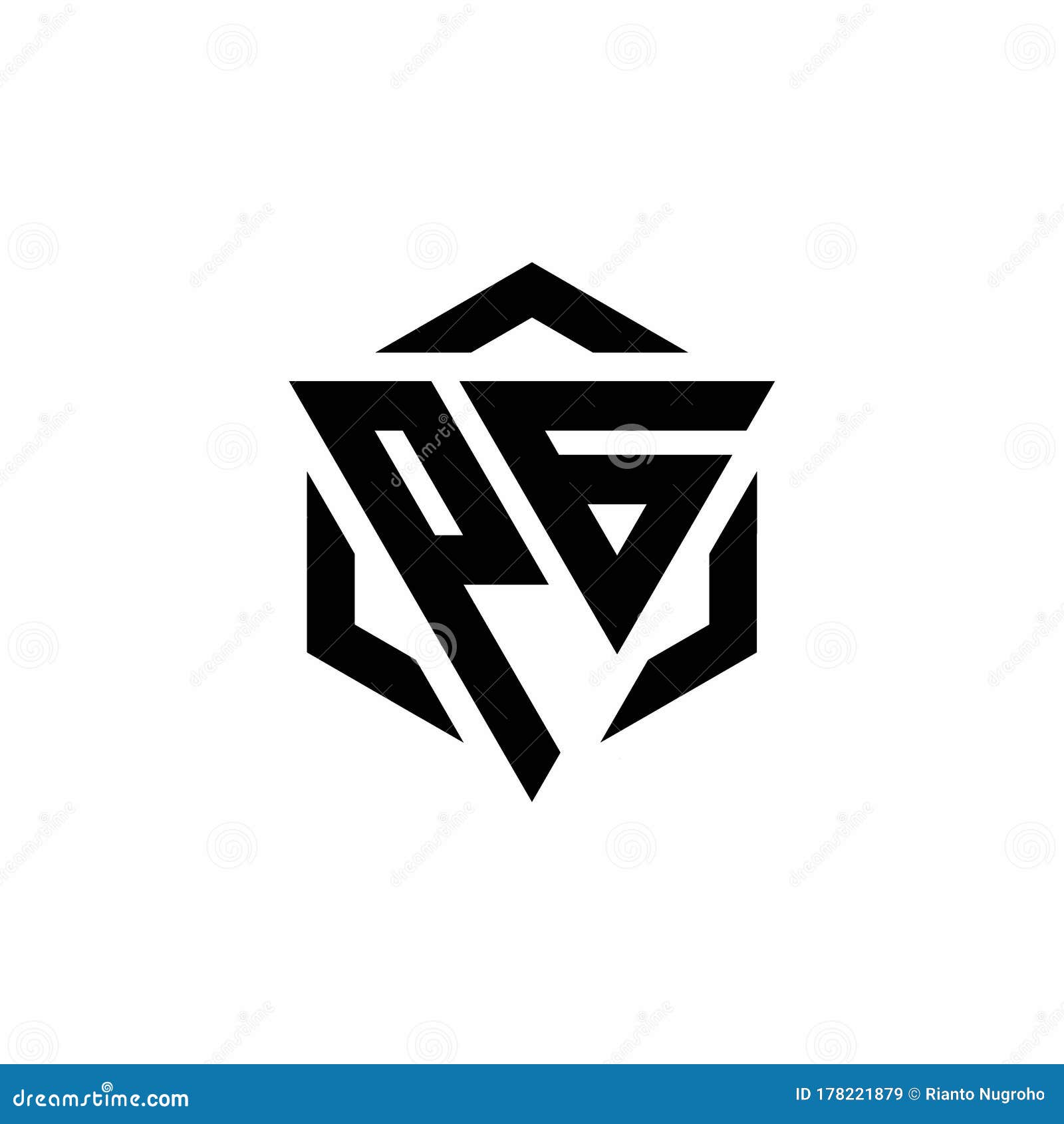 PG Logo Monogram with Triangle and Hexagon Modern Design Template Stock ...