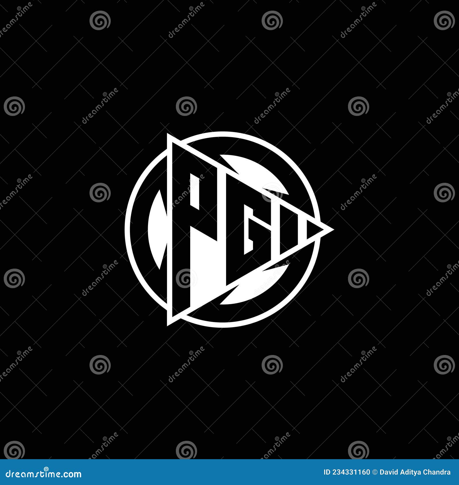 PG Logo Monogram Triangle Play Shape Circle Rounded Stock Vector ...