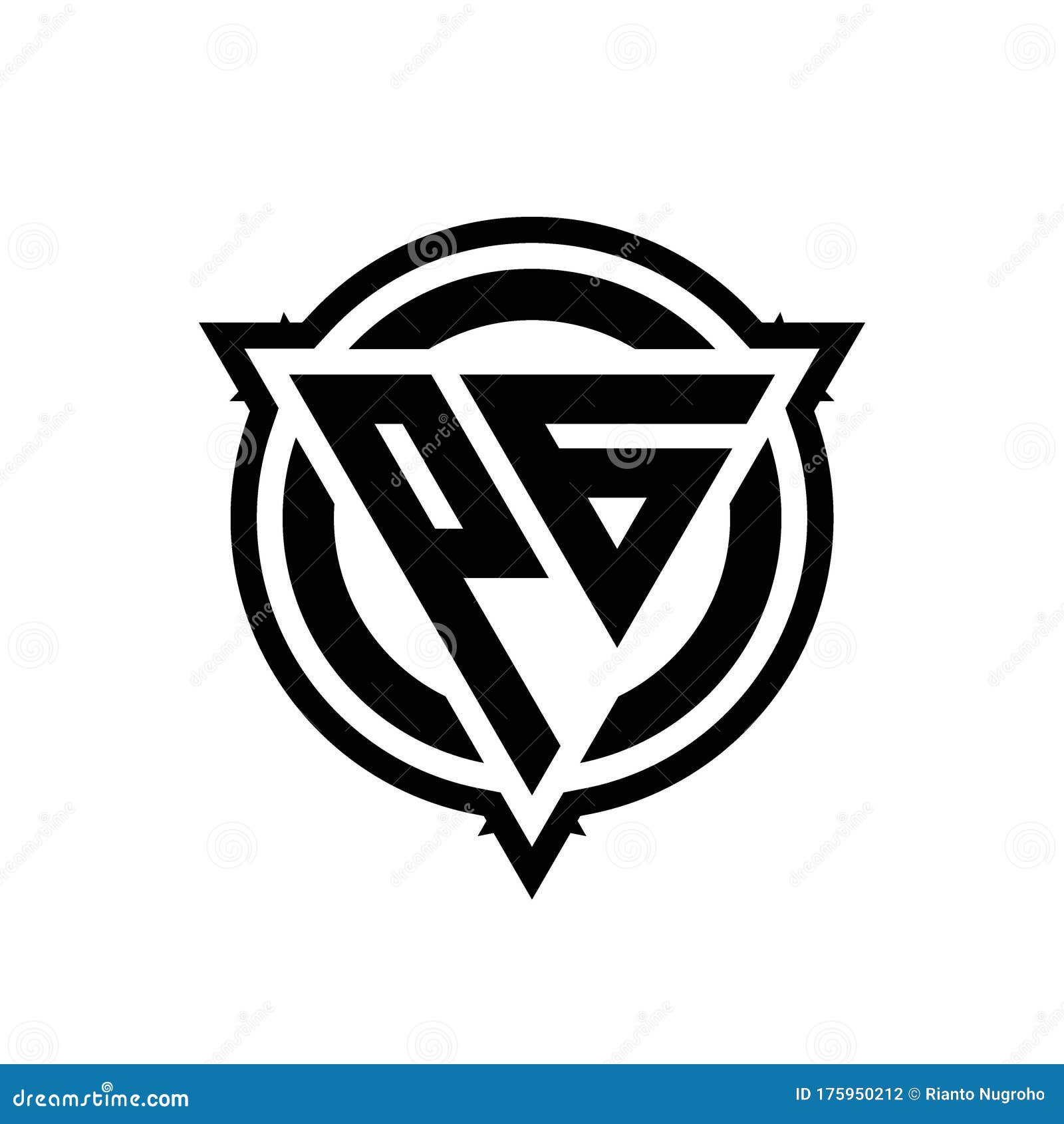 PG Logo with Triangle Shape and Circle with Outline Rounded Design ...
