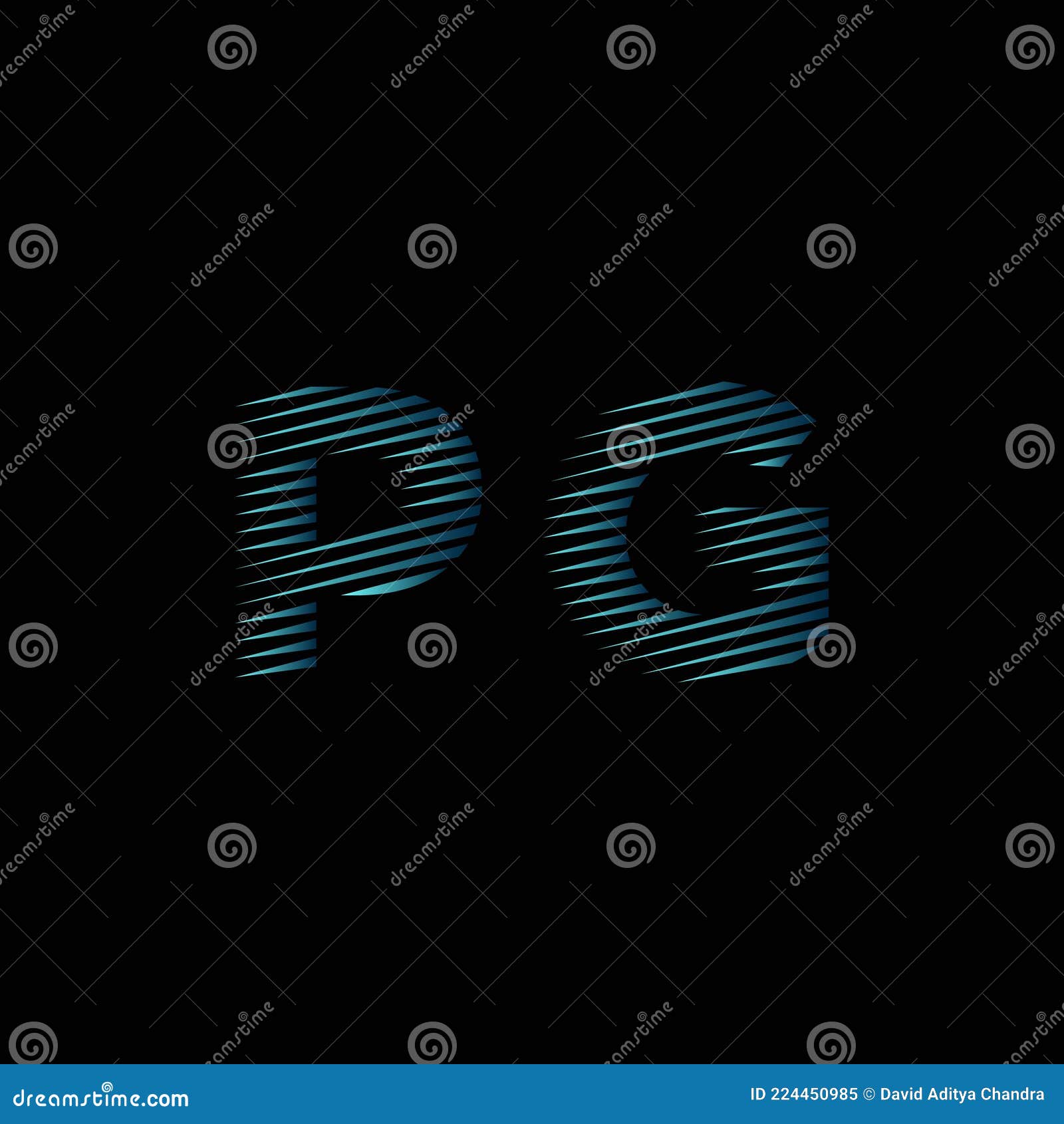 PG Monogram Lines Style Blue Light Vector Stock Vector - Illustration ...
