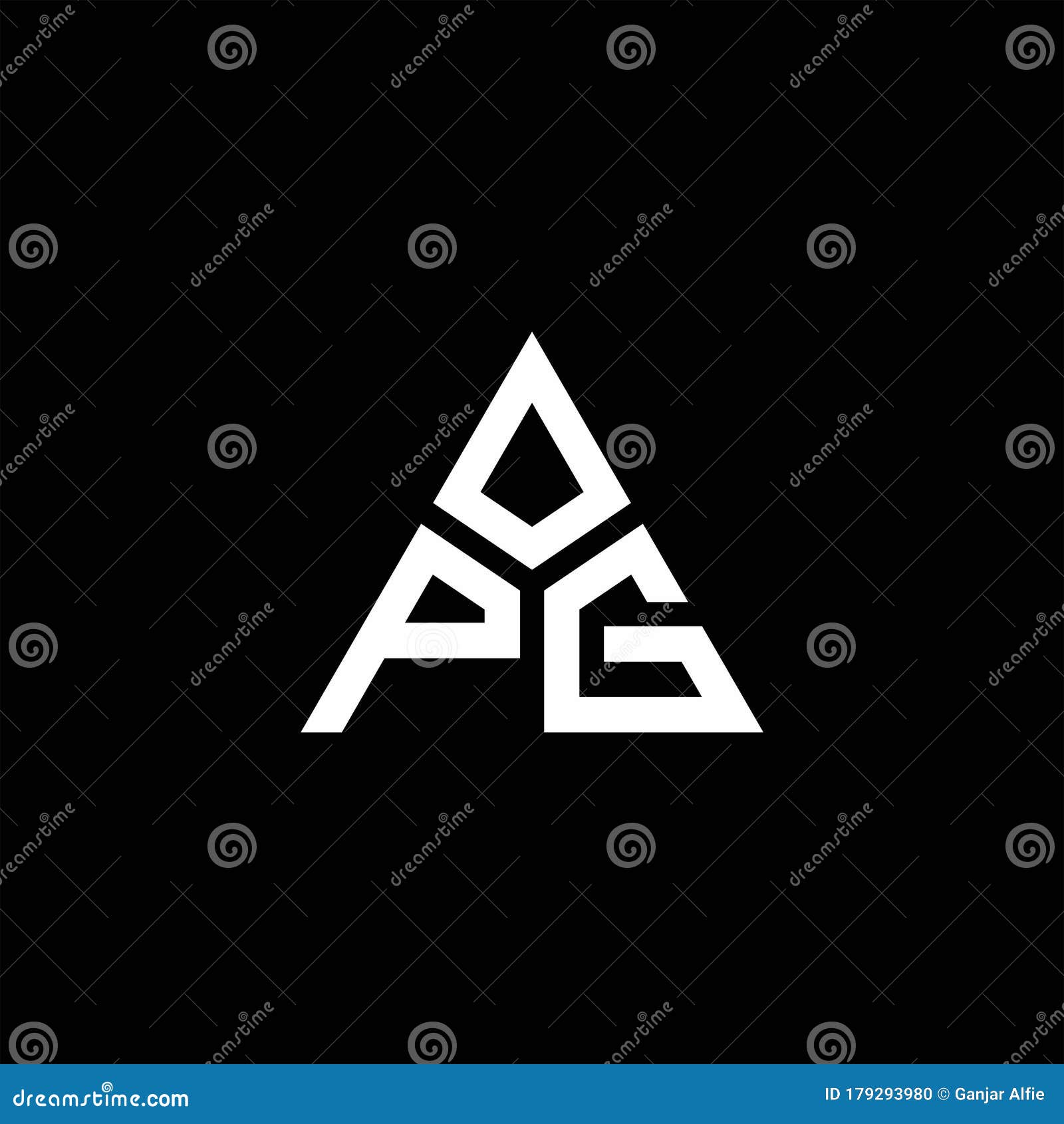 PG Monogram Logo with 3 Pieces Shape Isolated on Triangle Stock Vector ...