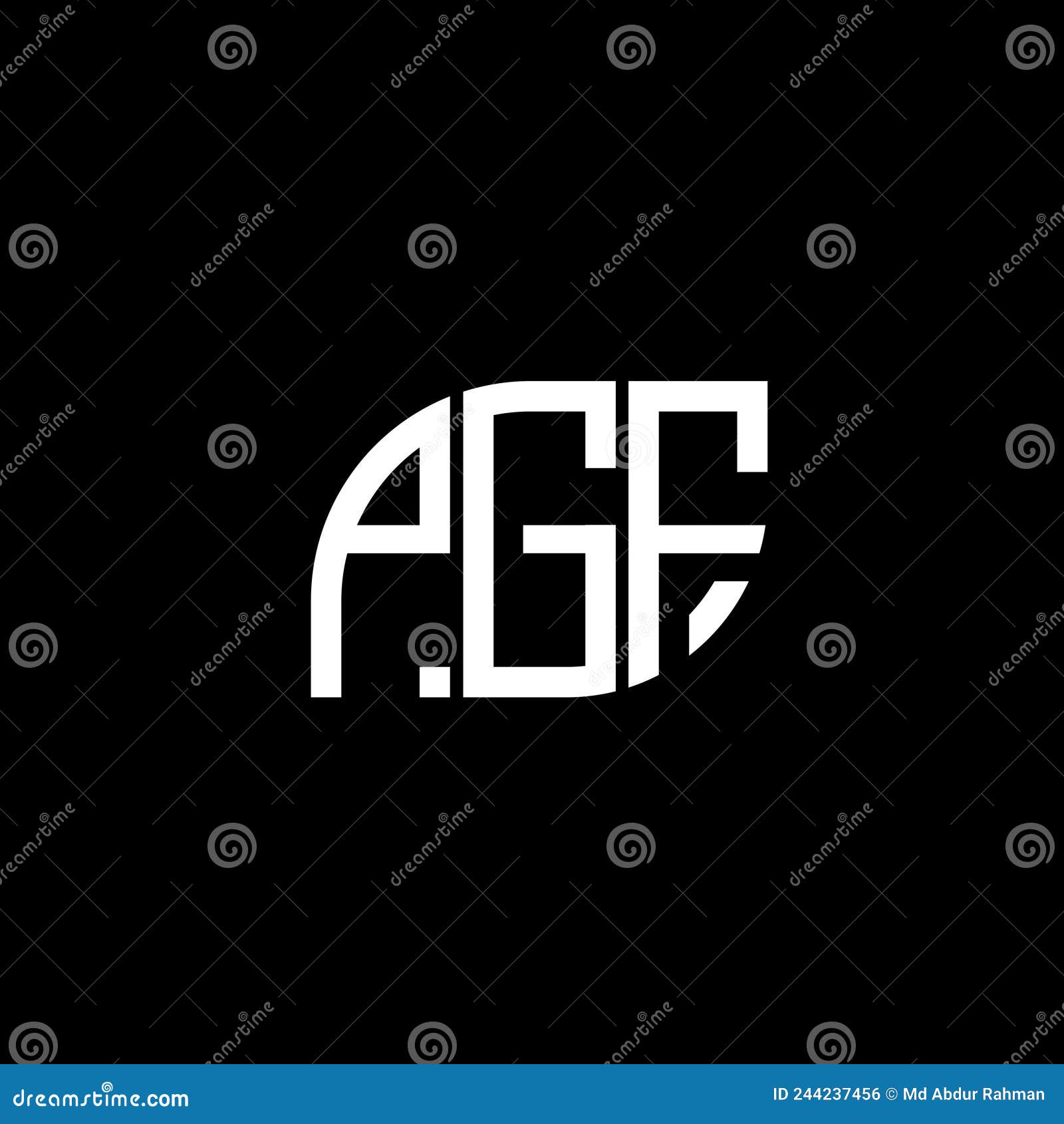 PGF Letter Logo Design on Black Background.PGF Creative Initials Letter ...