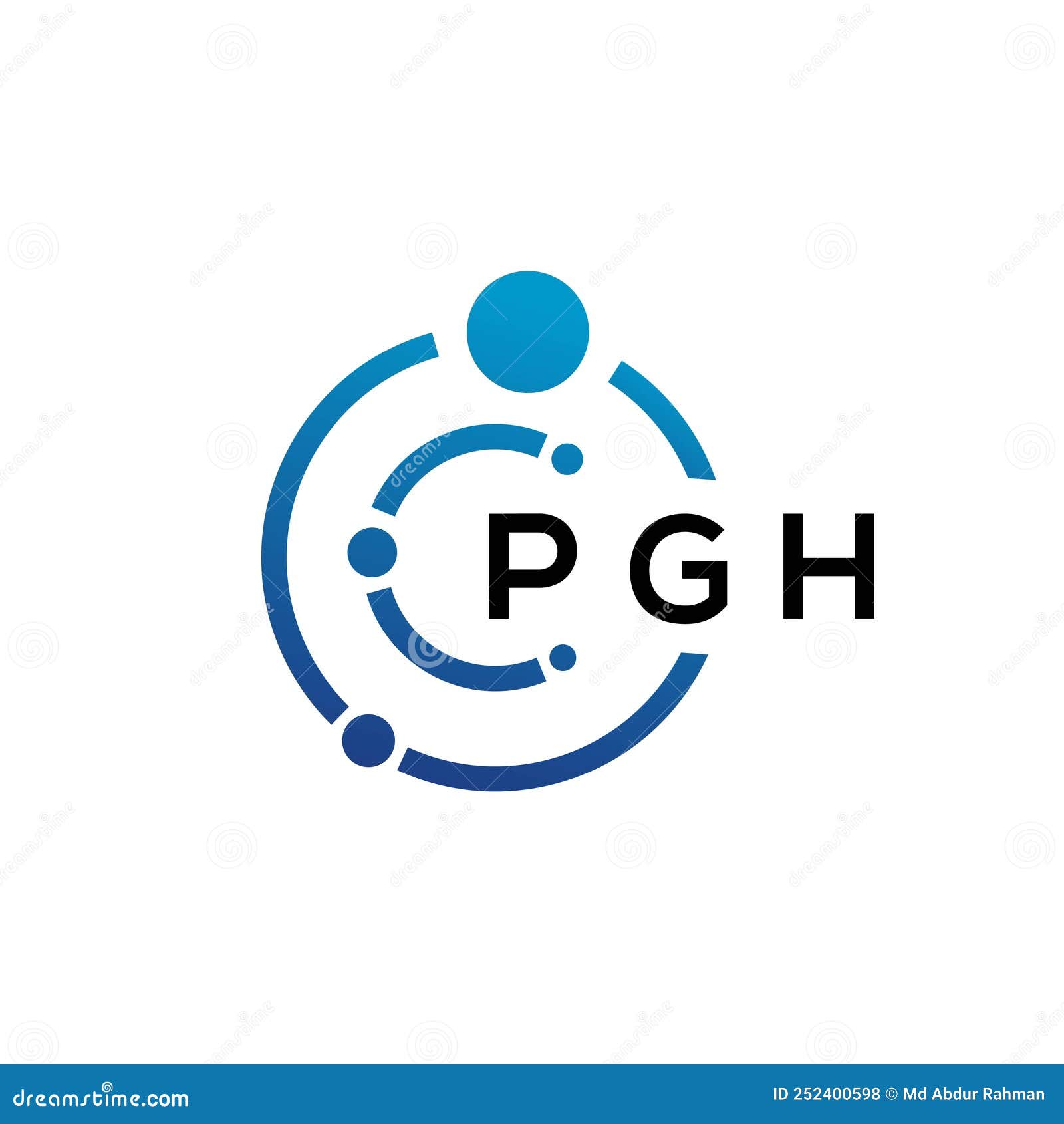 PGH Letter Technology Logo Design on White Background. PGH Creative ...