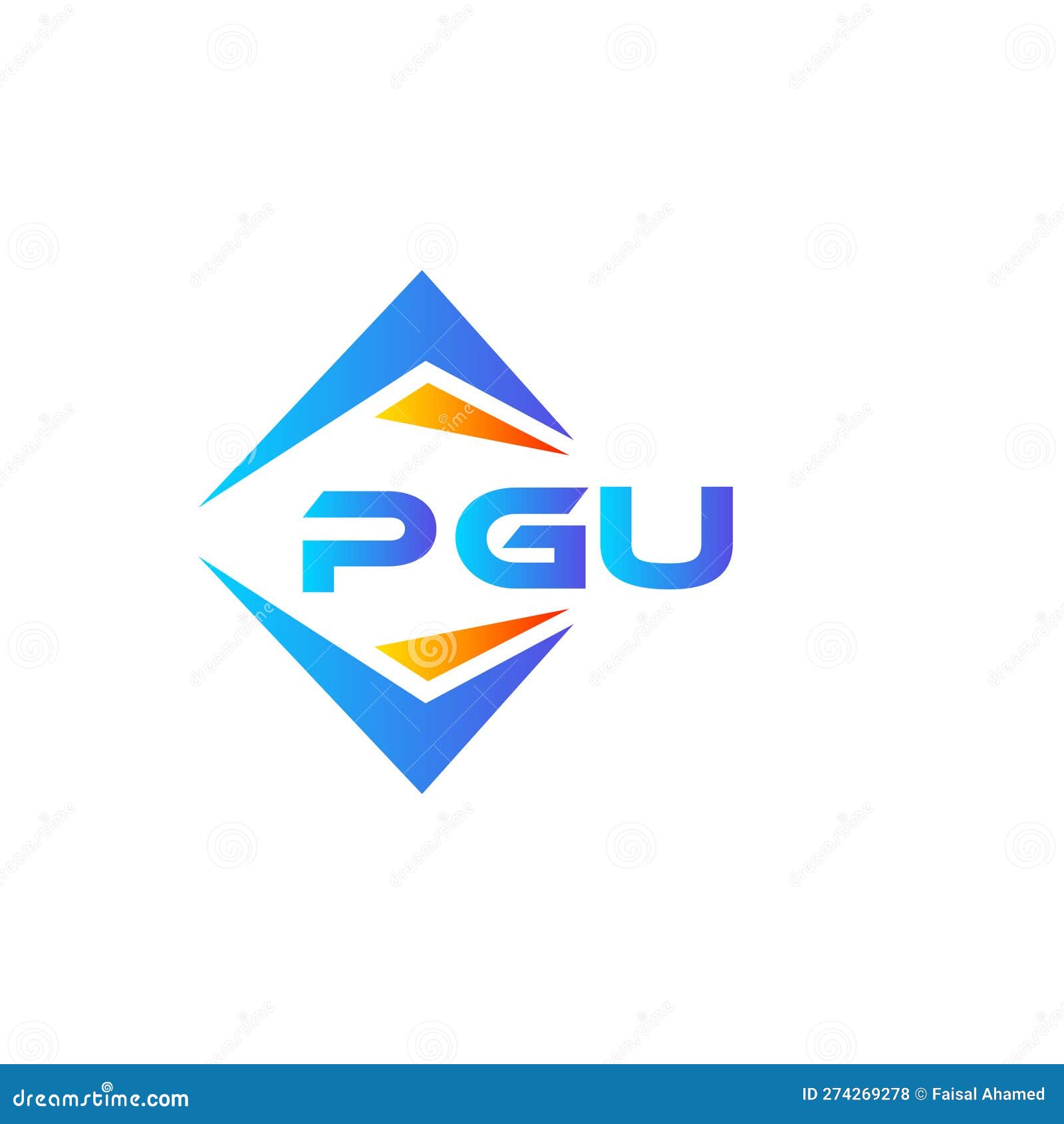 PGU Abstract Technology Logo Design on White Background. PGU Creative ...