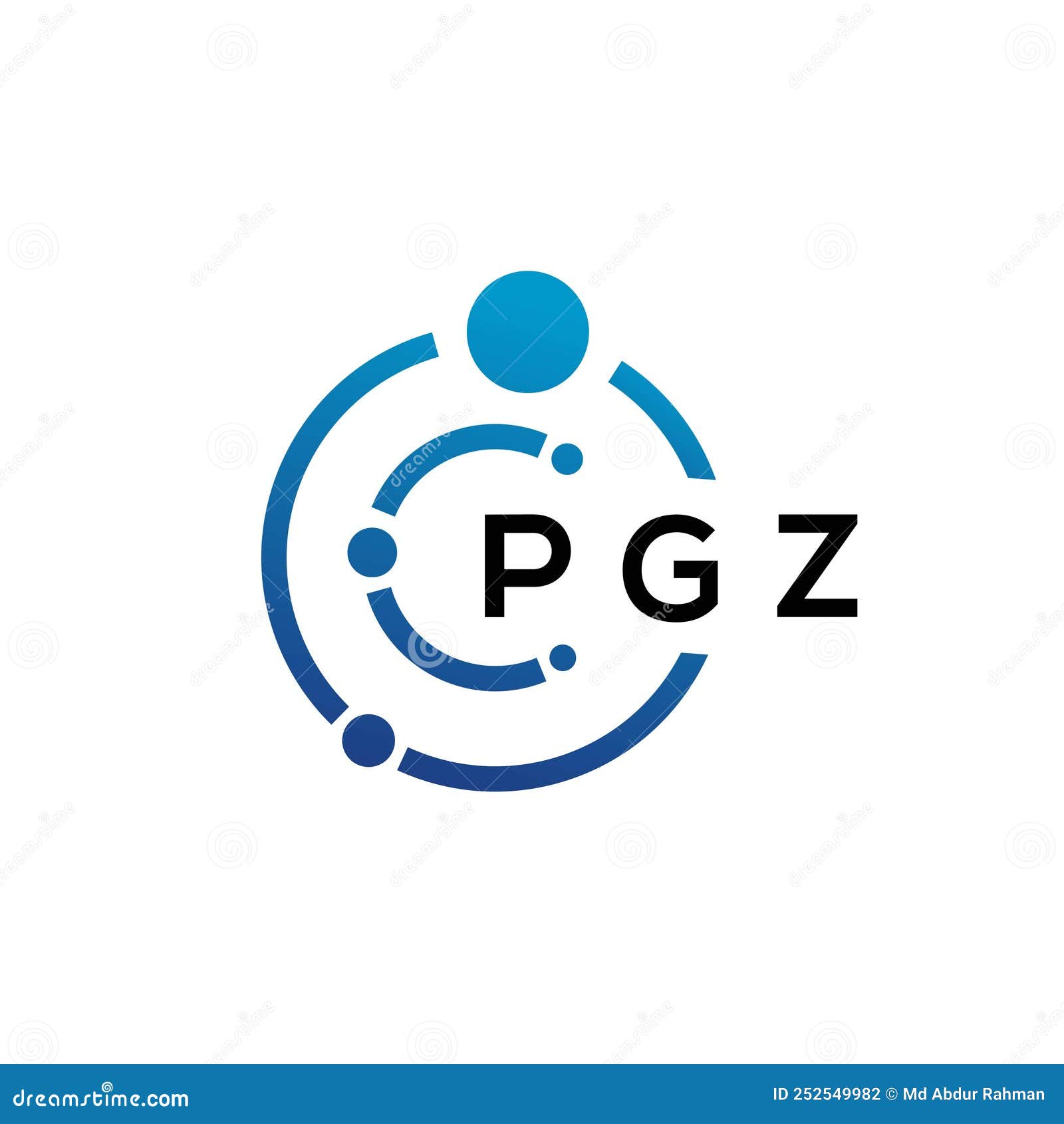 PGZ Letter Technology Logo Design on White Background. PGZ Creative ...