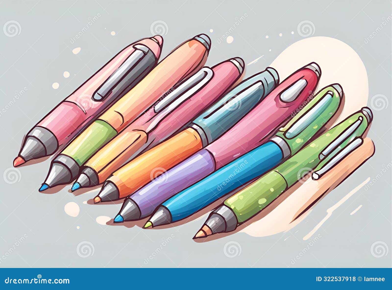 Pen for Precise Writing.Cartoon Retro Abstract Art.AI Generated Stock ...