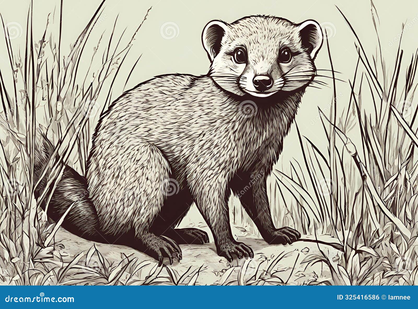 Mongoose. Sketch By Hand. Pencil Drawing By Hand. Vector Image. The ...