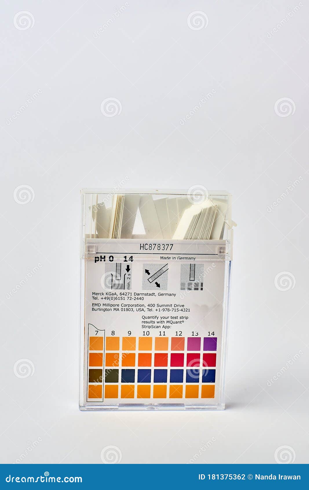 PH Indicators Strips and Box with PH Values Isolated on White Stock ...