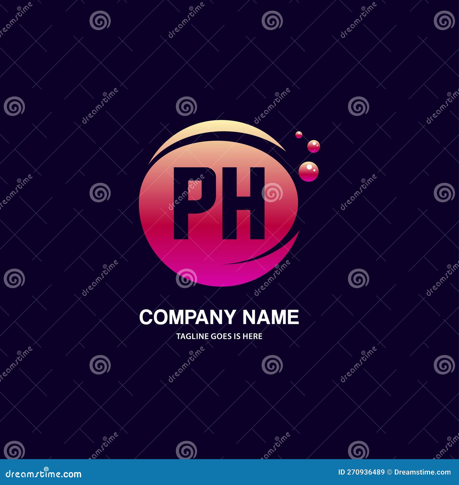 PH Initial Logo with Colorful Circle Template Vector Stock Vector ...