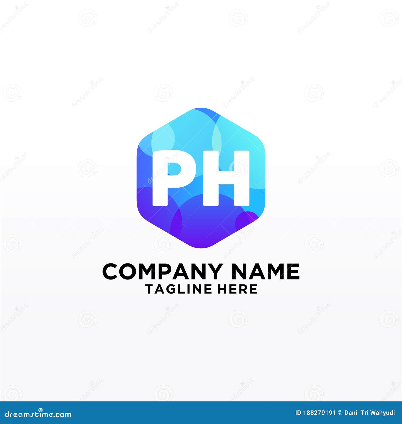 PH Initial Logo with Colorful Circle Template Vector Stock Vector ...