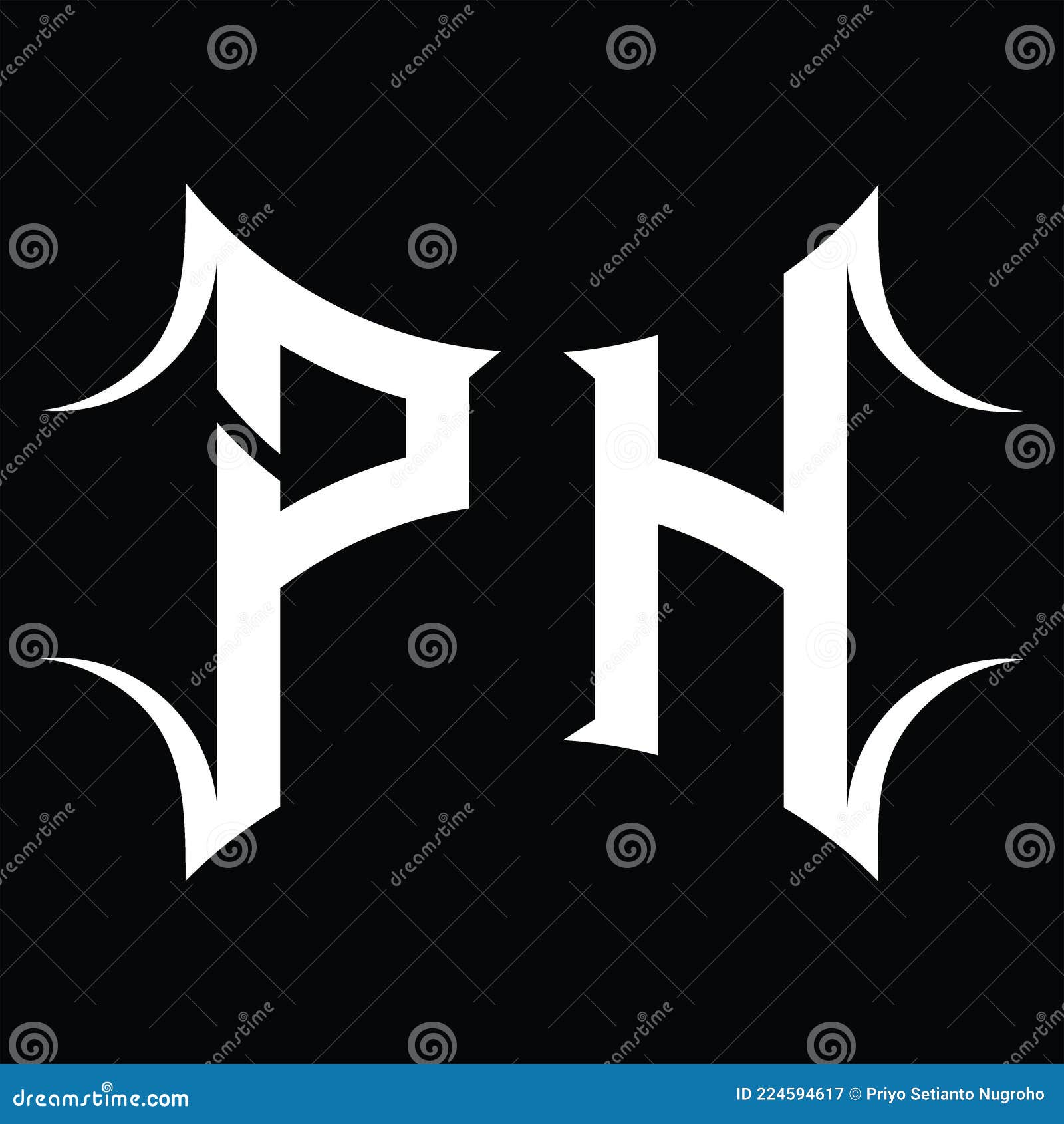 PH Logo Monogram with Abstract Shape Design Template Stock Vector ...