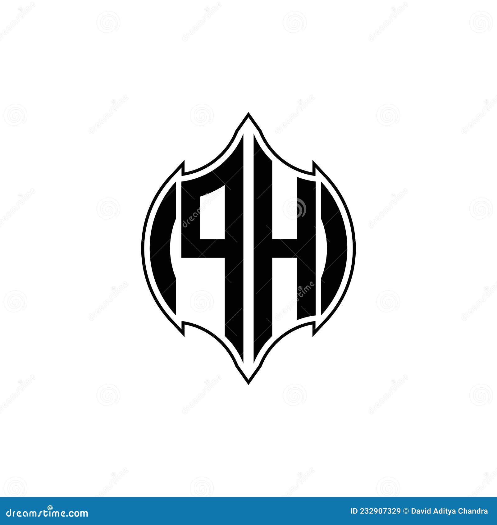 PH Logo Monogram Geometric Shield Shape Style Stock Vector ...