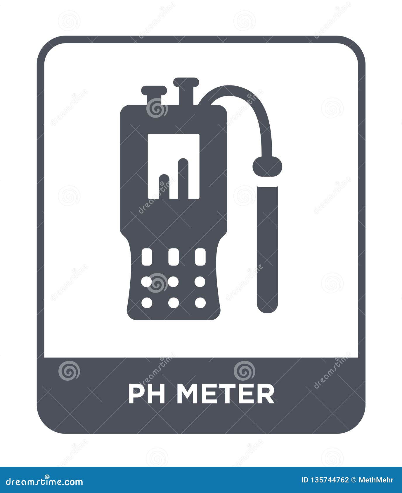 Ph Meter Icon in Trendy Design Style. Ph Meter Icon Isolated on White ...