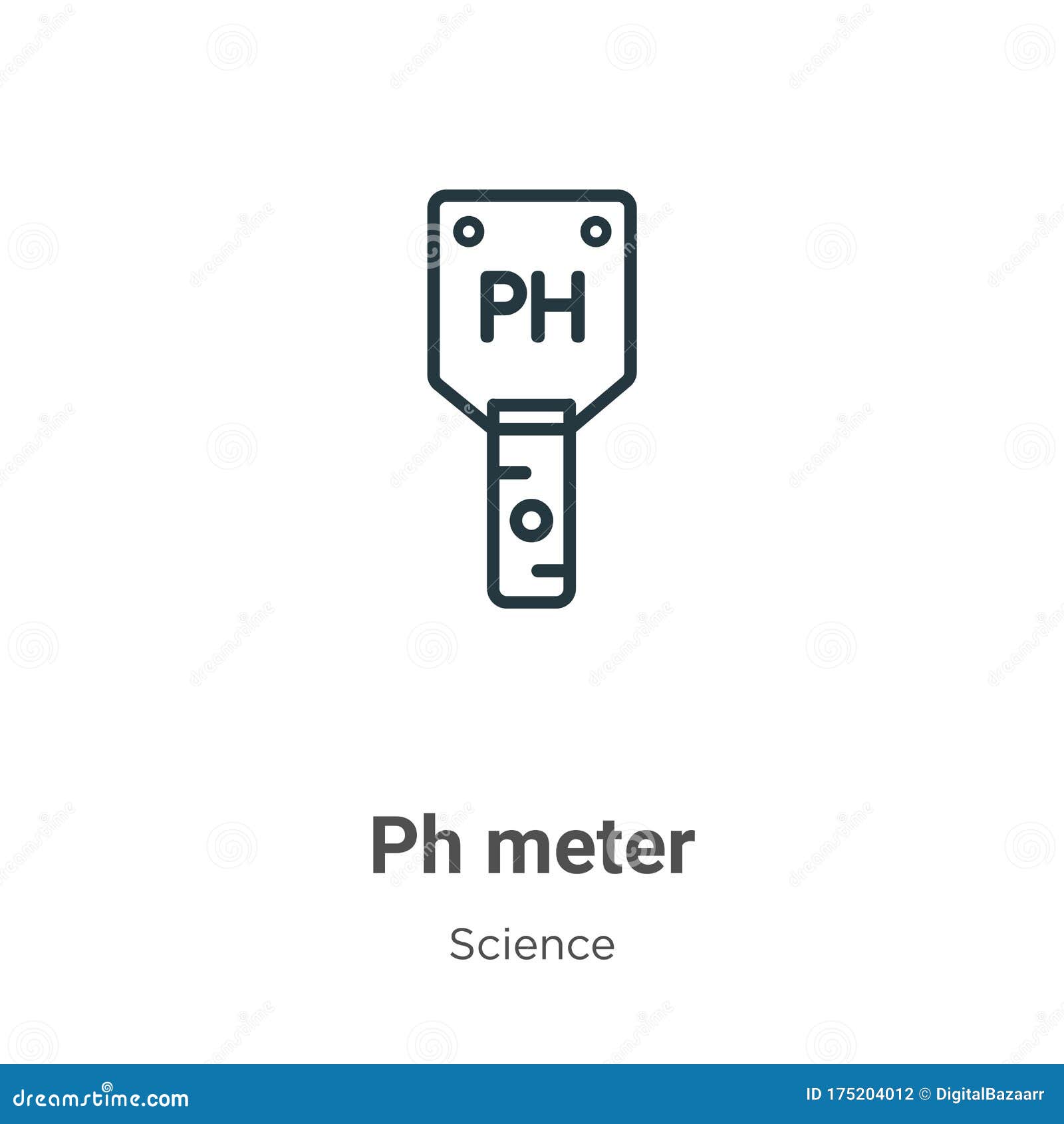 Ph Meter Outline Vector Icon. Thin Line Black Ph Meter Icon, Flat ...