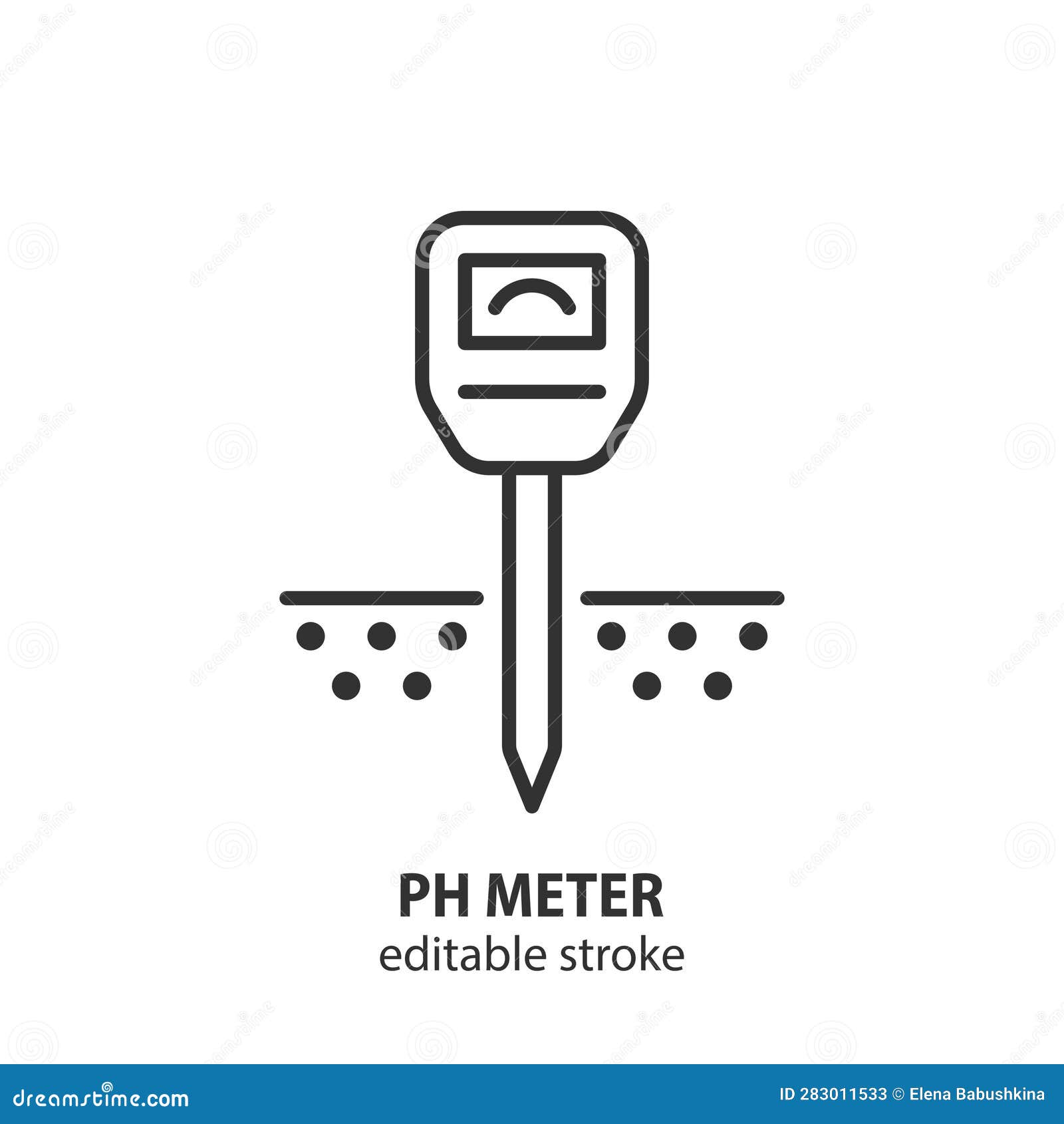 Ph Meter for Soil Line Icon. Ph Tester Outline Vector Symbol Stock ...